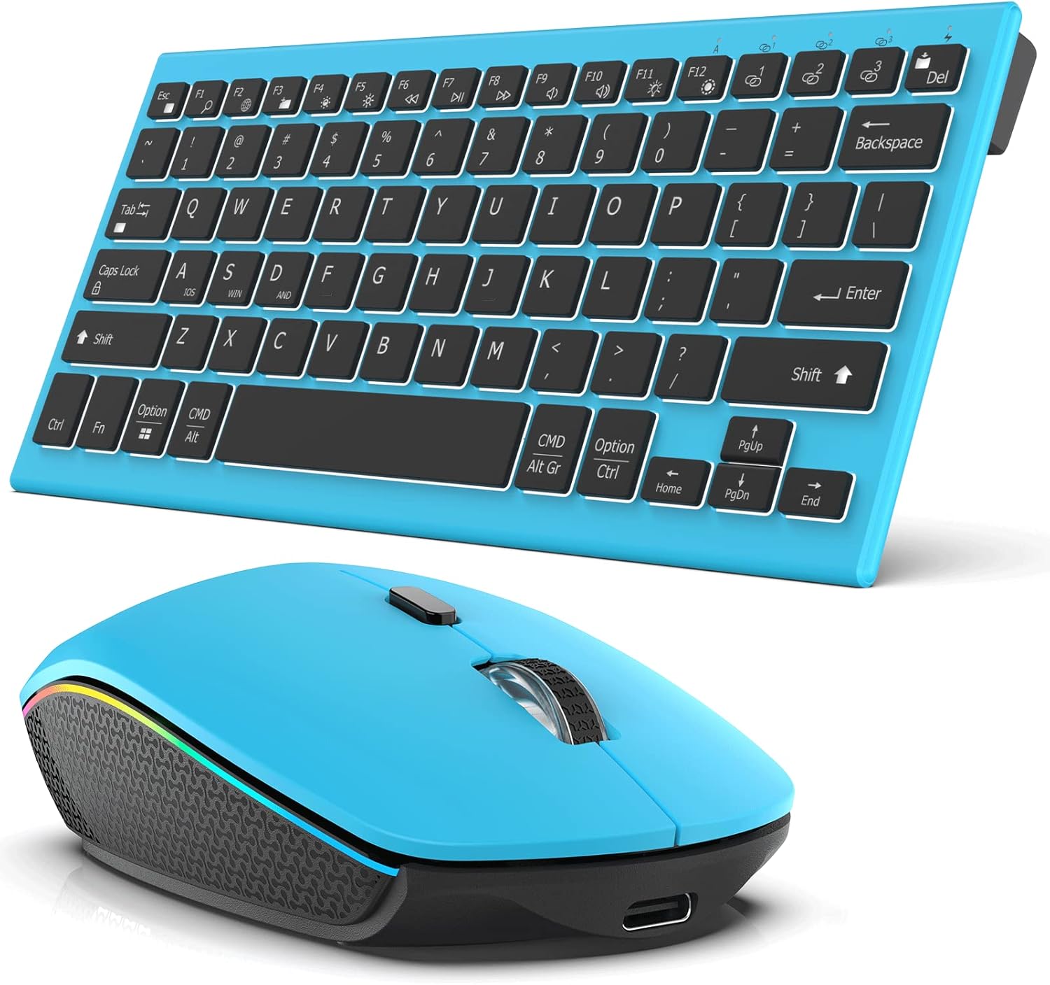Amazon.com: FENISIO Wireless Keyboard Mouse, Ultra Slim Bluetooth 2.4G ...