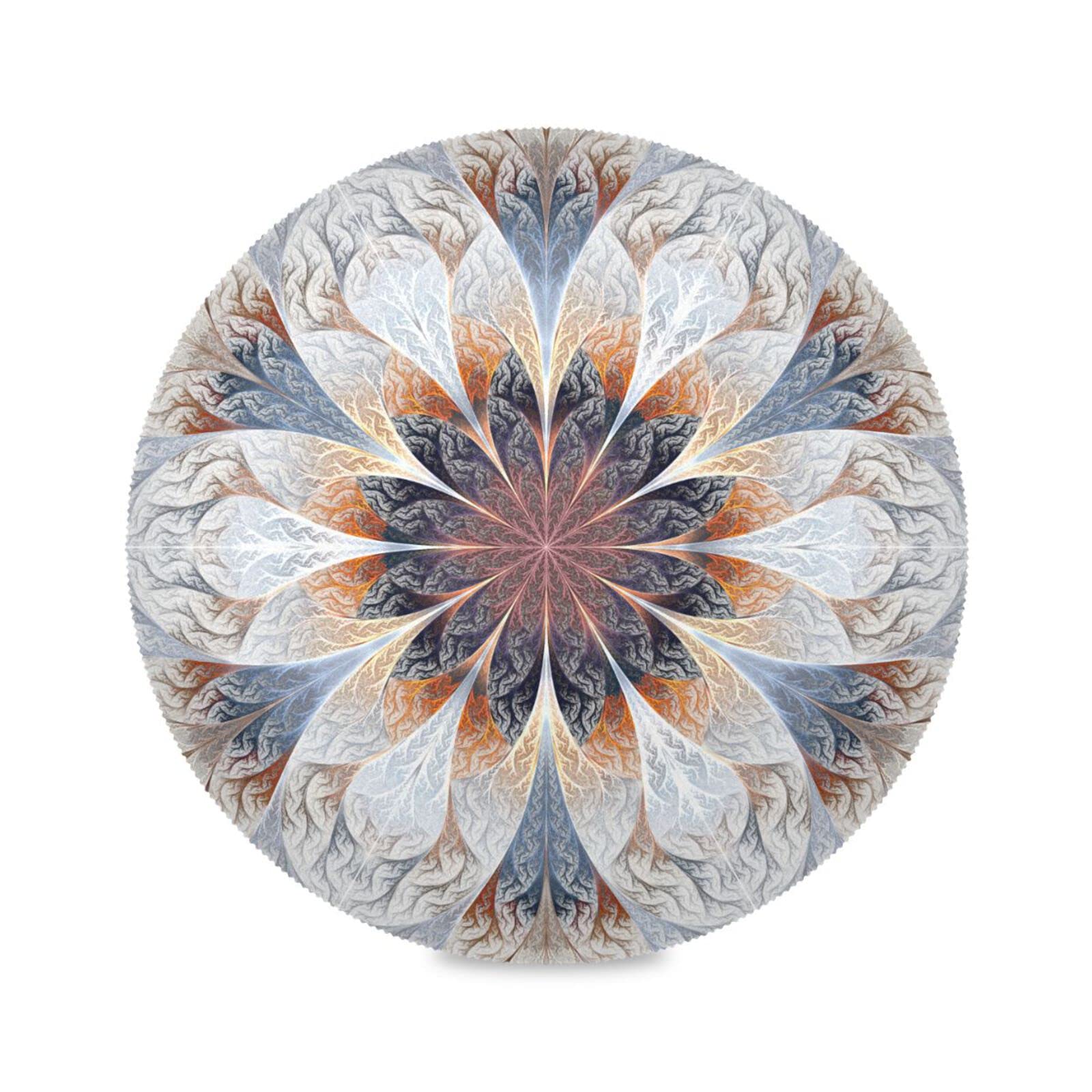 Amazon.com: UZC Fractal Flower, Elastic Fitted Edged Round Tablecloth ...