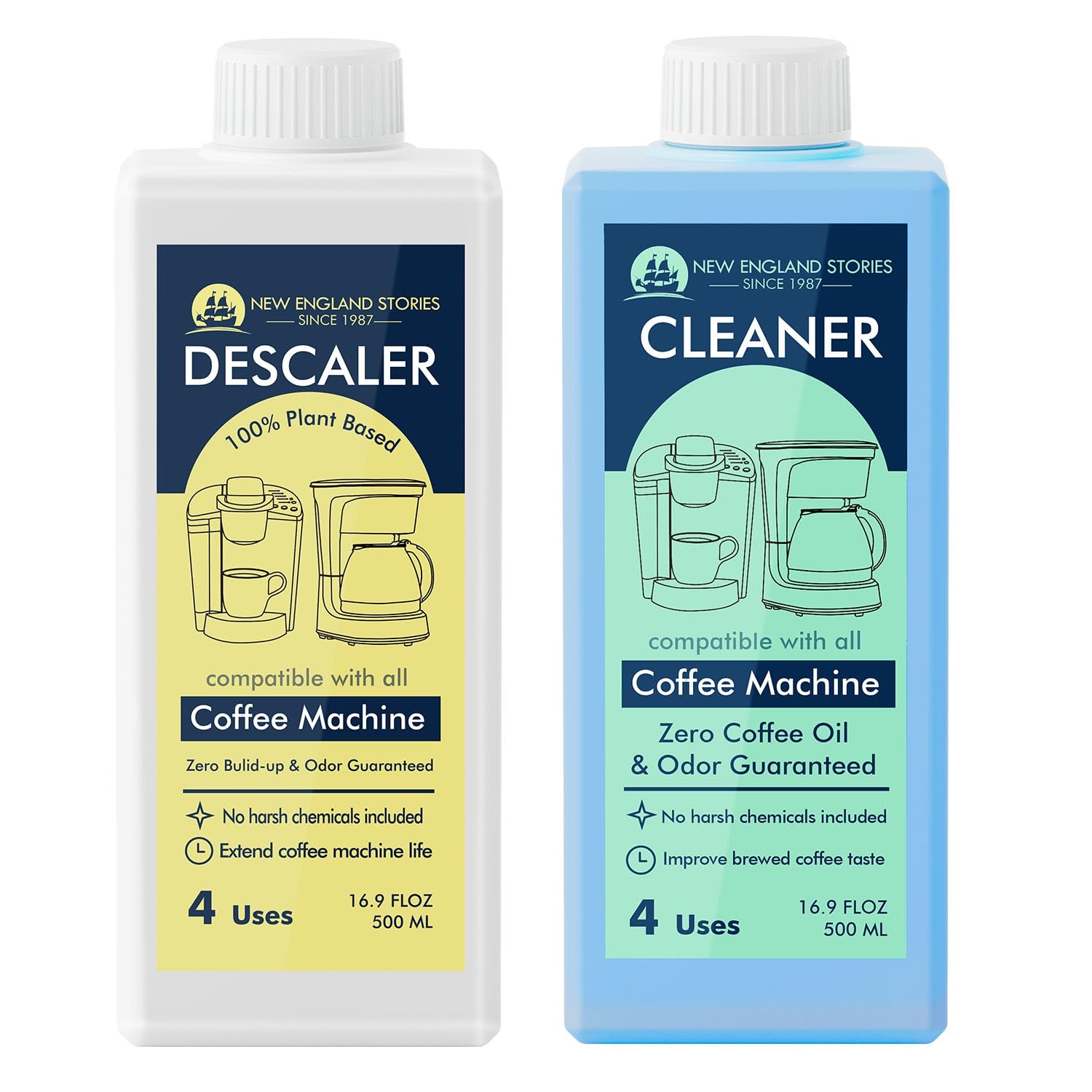 Amazon.com: Coffee Machine Descaler & Cleaner Set - 33.8oz (4 Uses ...