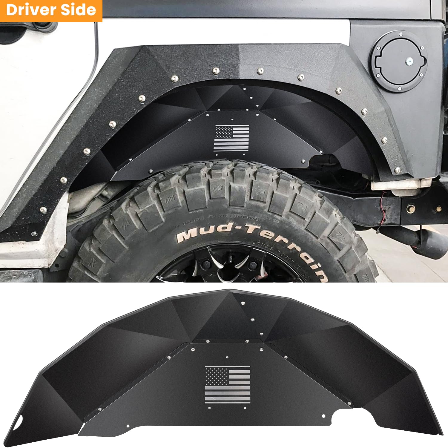 Fenders For Jeep Wrangler JK Rear Inner Fender Liners - Steel Wheel ...