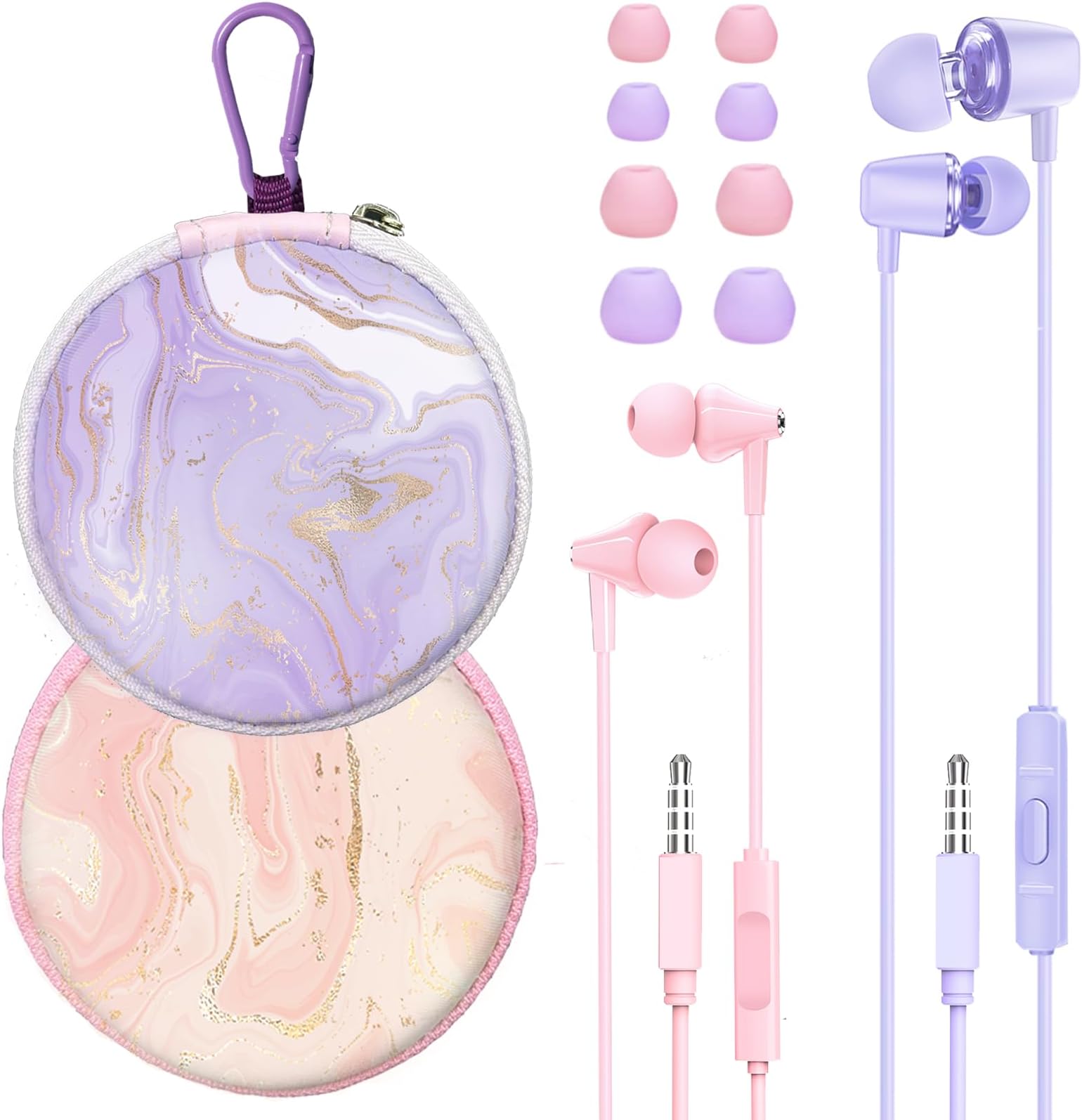 Amazon.com: GOGOSINIS 2 Packs of Aesthetic Earbuds Set with case for ...