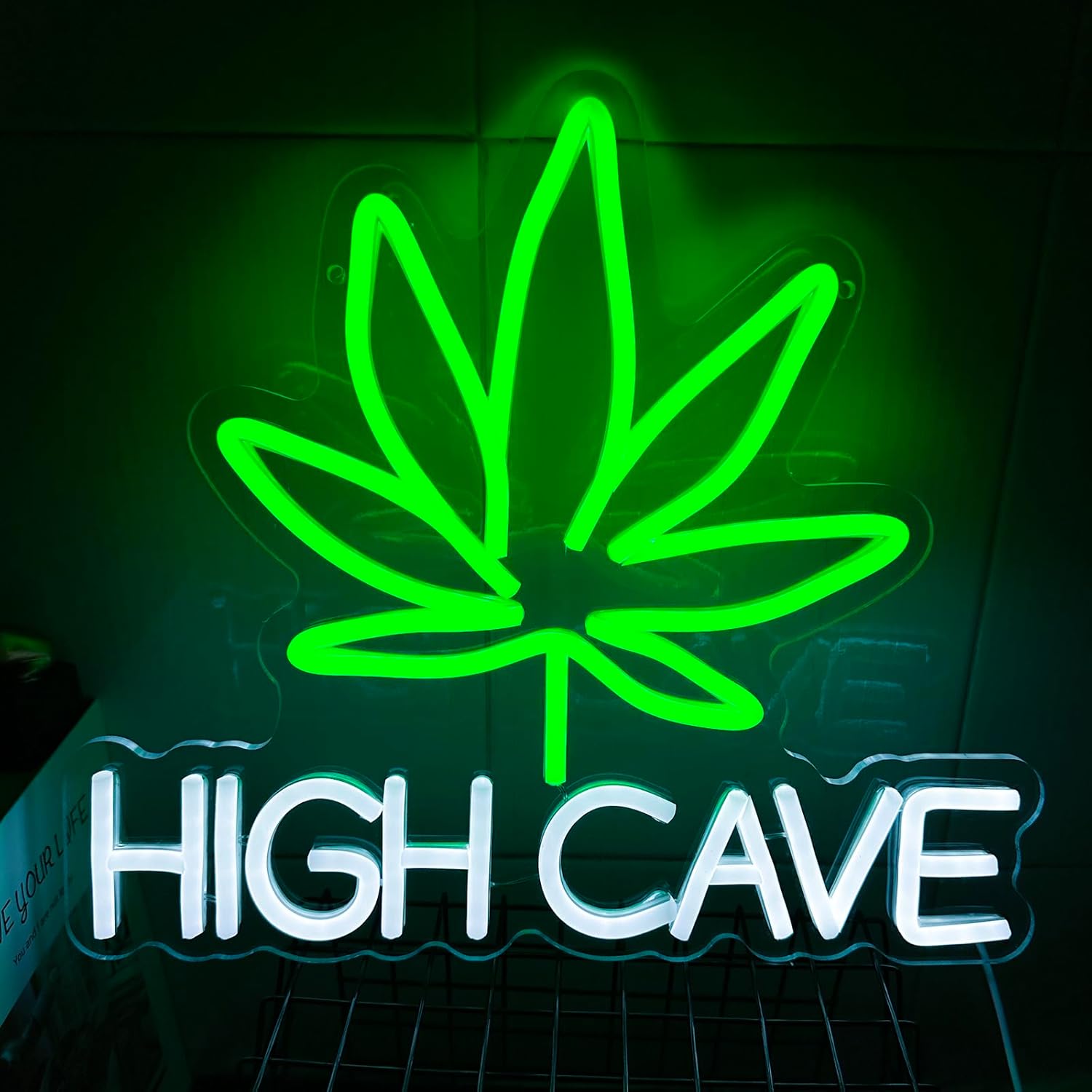 Green Leaf Neon Sign Leaf Weed LED Neon Lights Signs for Wall Decor ...