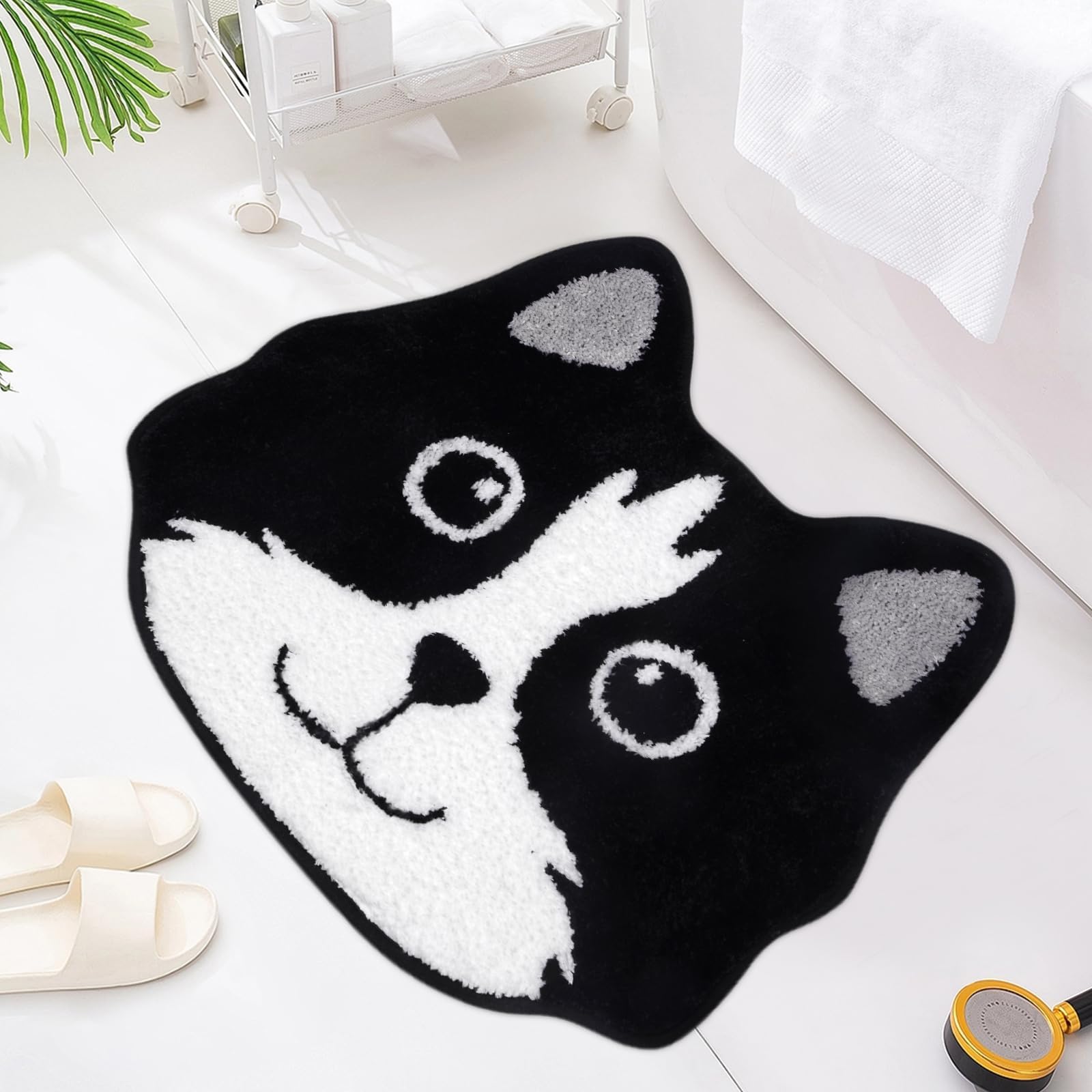 Amazon.com: Cute Bath Mat Puppy Animal Rug - Pups Kids Bathroom Decor ...