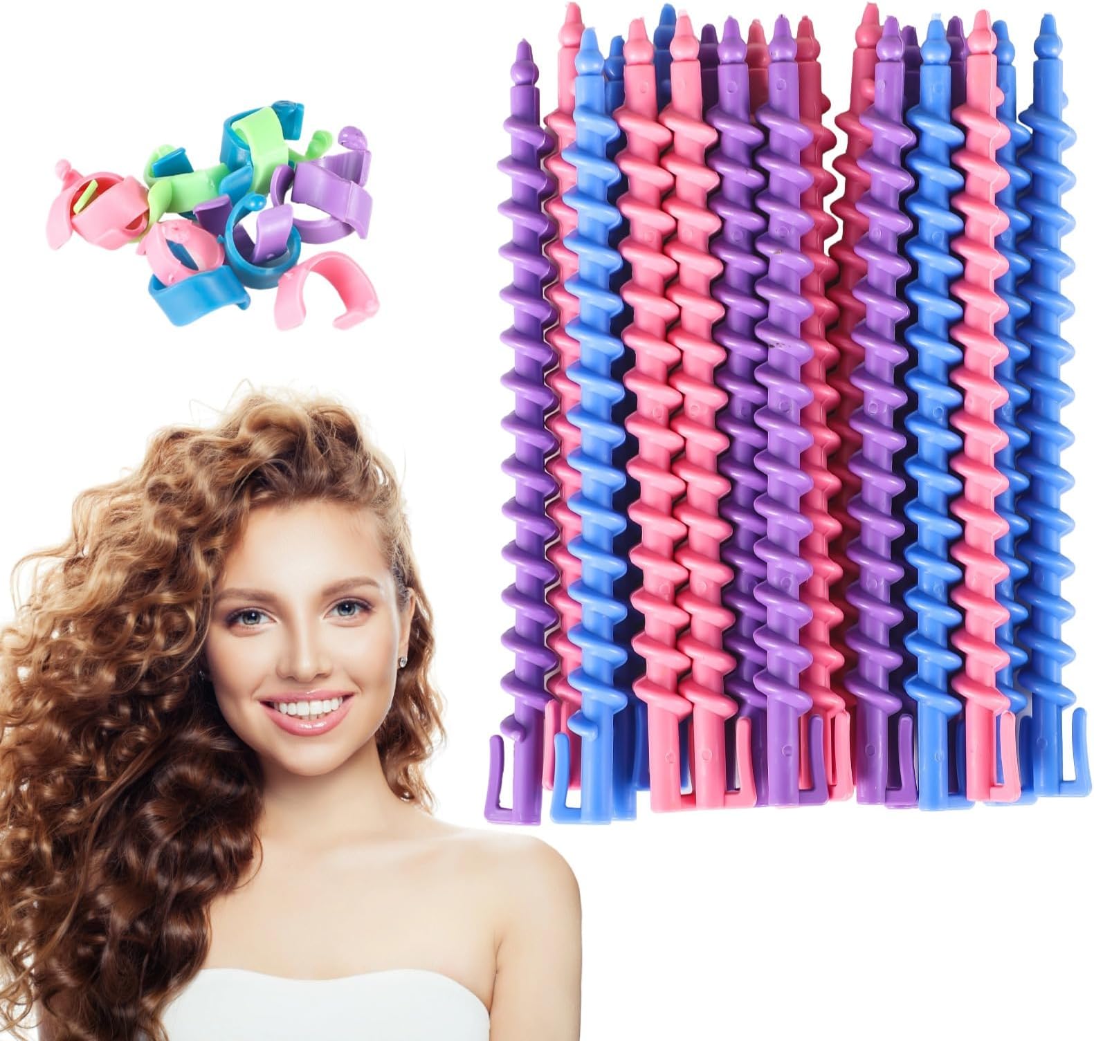 Amazon.com: 100 Pcs Spiral Perm Rods, Heatless Hair Curl Rods, Perm ...