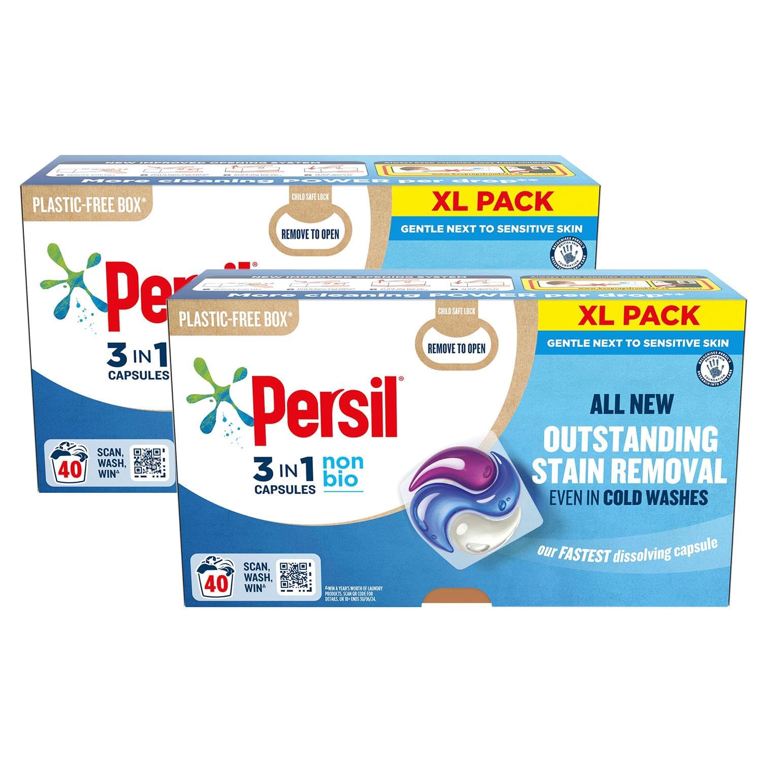 Persil XL 3-In-1 Washing Capsules All New Outstanding Stain Removal ...