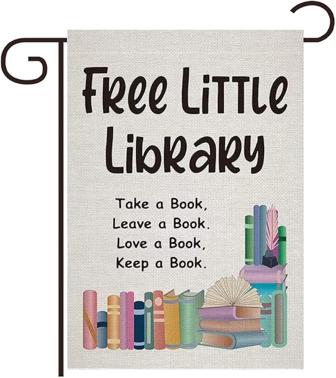 Amazon.com : KiBSHiYiQi Free Little Library Flag Gift for Reading ...