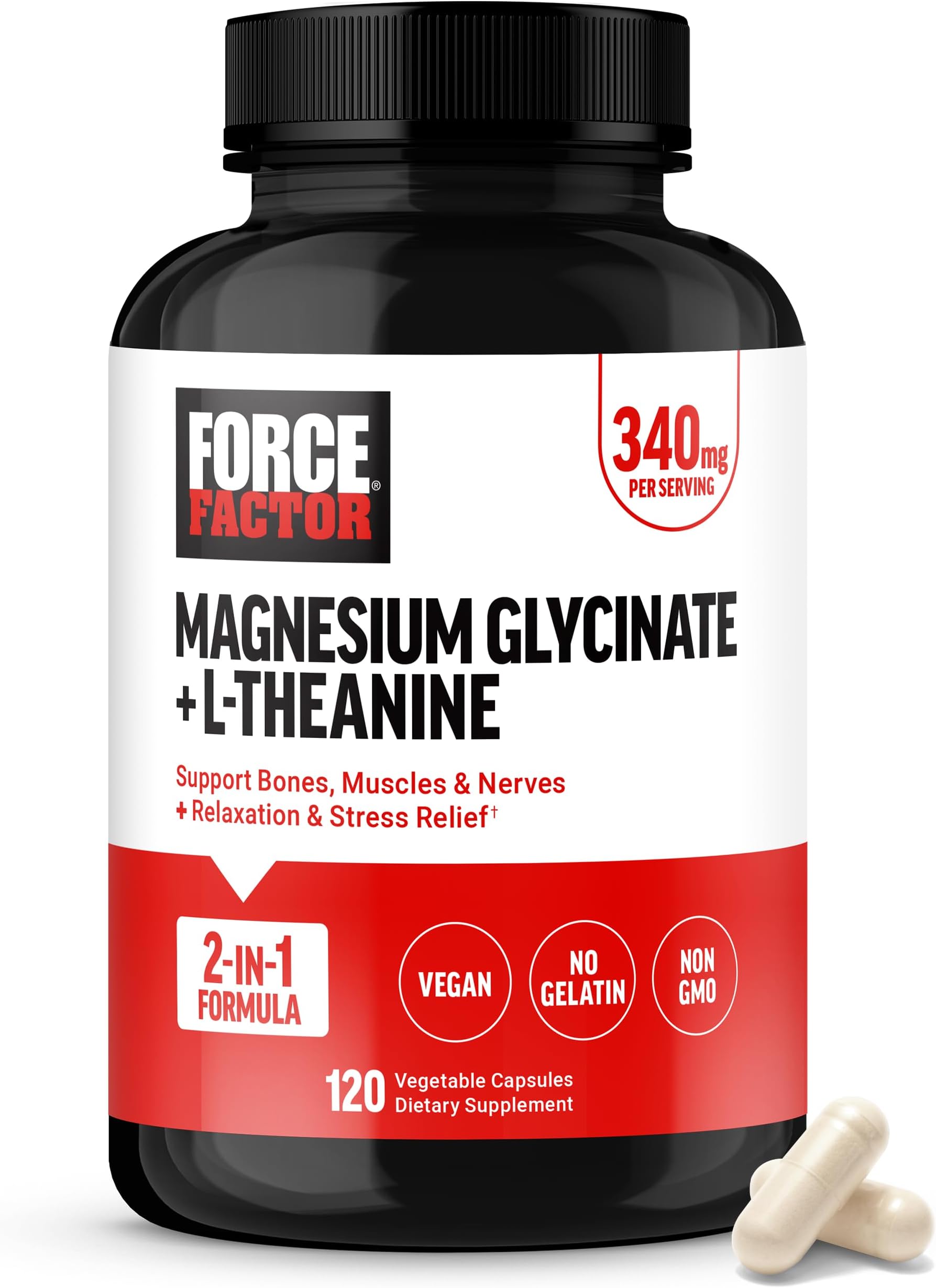 Amazon.com: Force Factor Magnesium + L-Theanine, Magnesium Bisglycinate ...