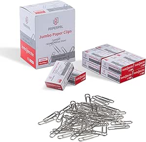 PAPERPAL Jumbo Paper Clips Smooth, 1000 Large Paperclips (10 Boxes of ...