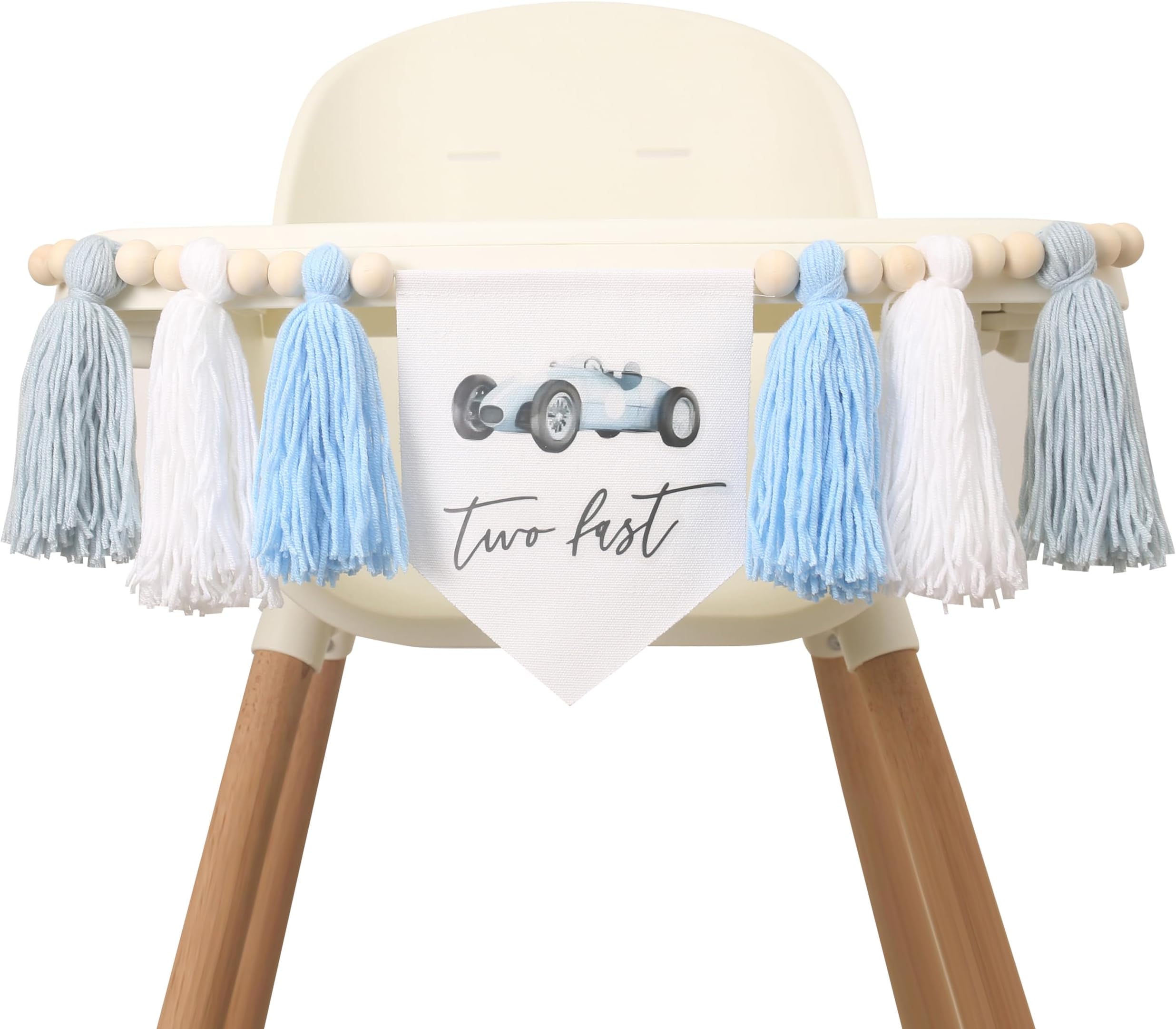 Amazon.com: Race Car High Chair Banner - Fast One Birthday Party ...