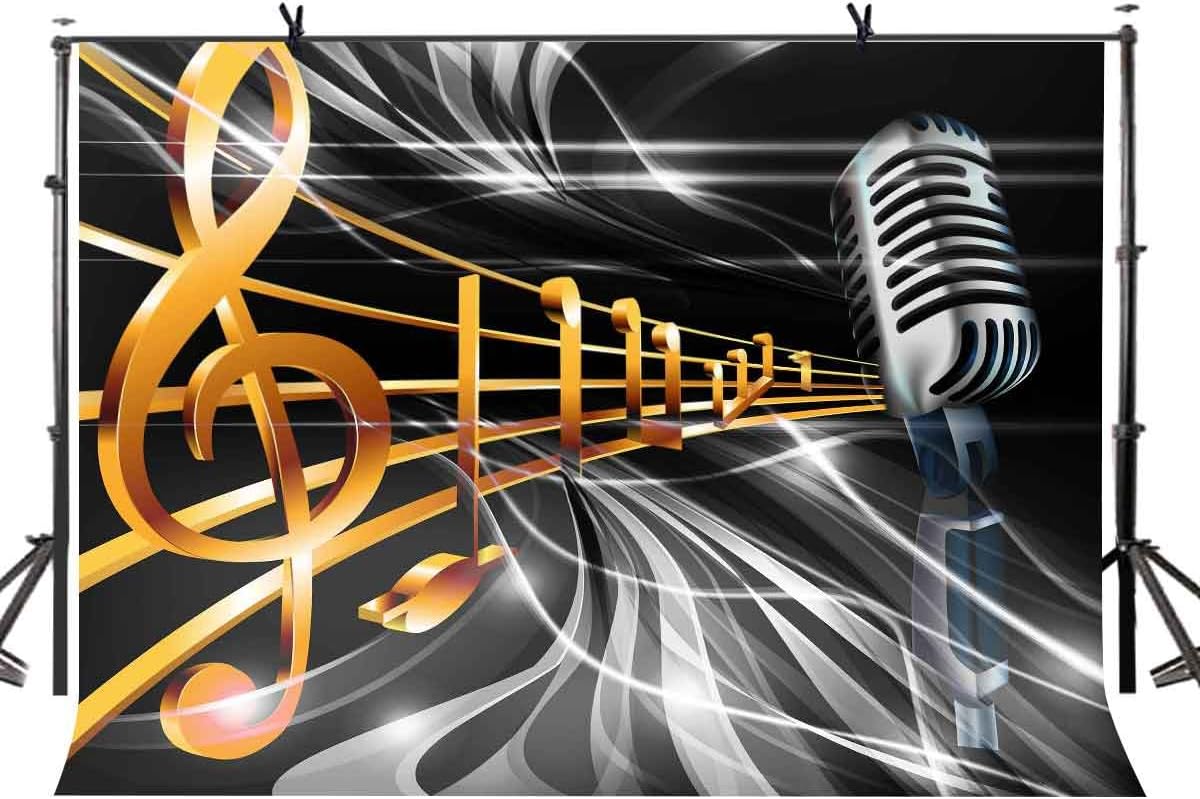 Amazon.com : EMDSPR Piano Backdrop, 7x5ft, Piano Keyboard Golden ...