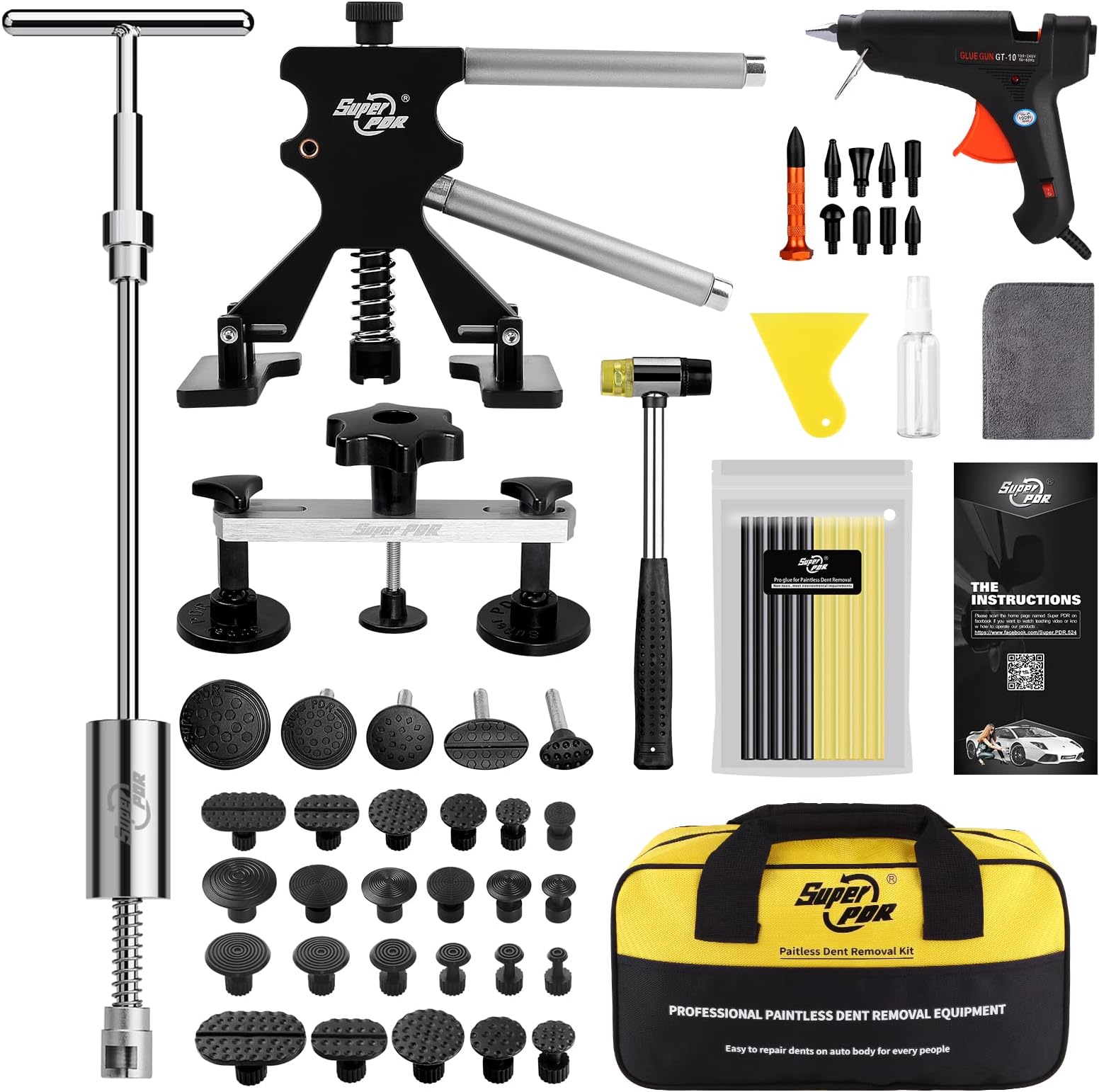 Amazon.com: Super PDR 75Pcs Dent Puller Kit for Paintless Dent Repair ...