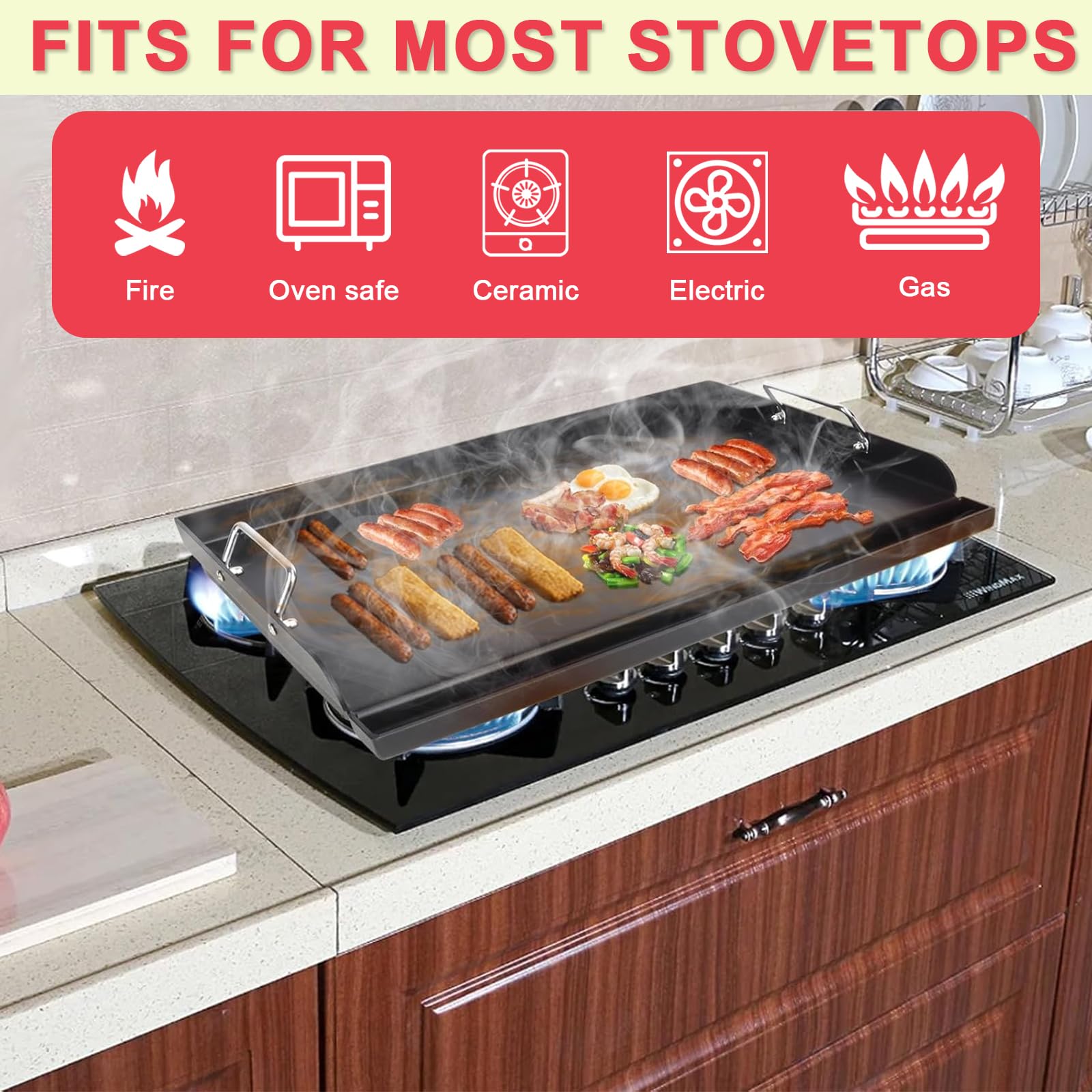 Snapklik.com : DcYourHome Universal Griddle Insert For Gas Grill/Gas ...