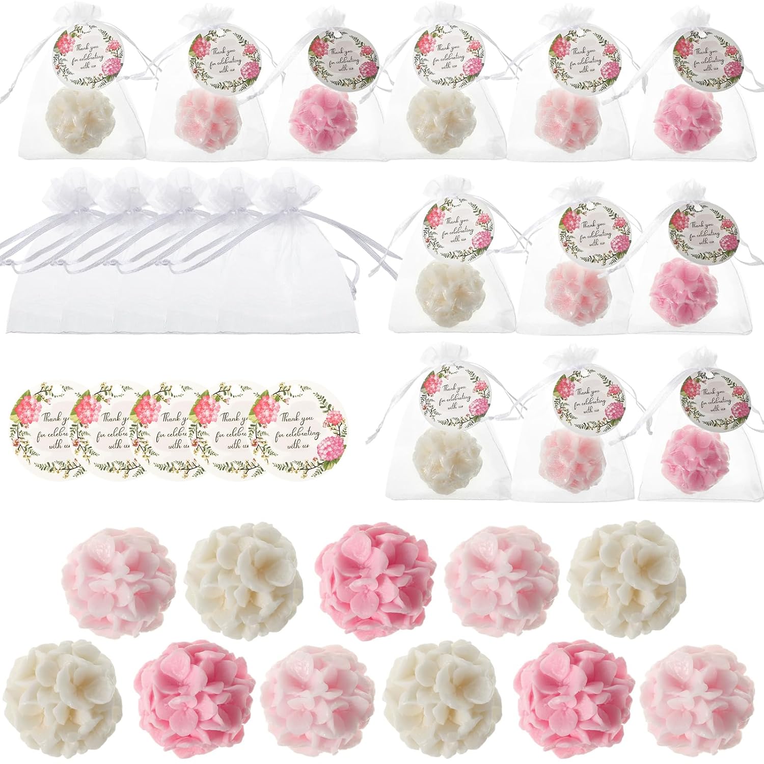 Amazon.com: Demissle 24 Set Flower Mini Soaps for Guests Flower Soap ...