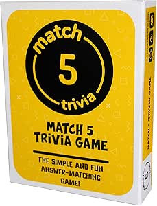 Amazon.com: MATCH 5 TRIVIA Game - Answer Matching Game for Family ...
