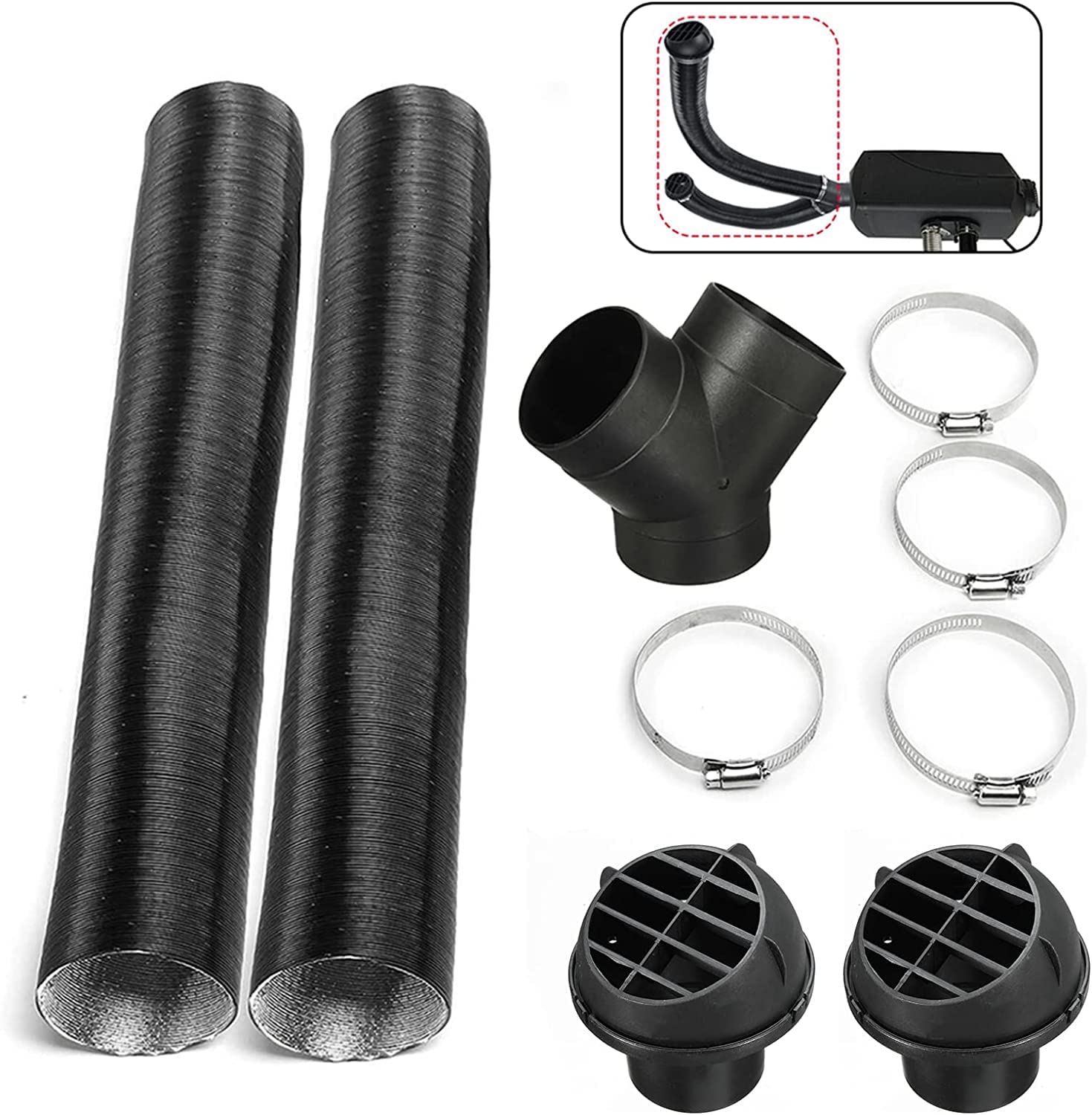 Buy Diesel Heater Pipe, Btstil 75mm Car Heater Pipe Ducting Warm Air ...