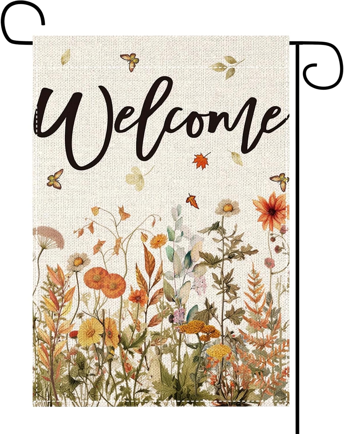 Amazon.com : Fall Welcome Leaves Floral Garden Flag 12.5 x 18 Inch ...