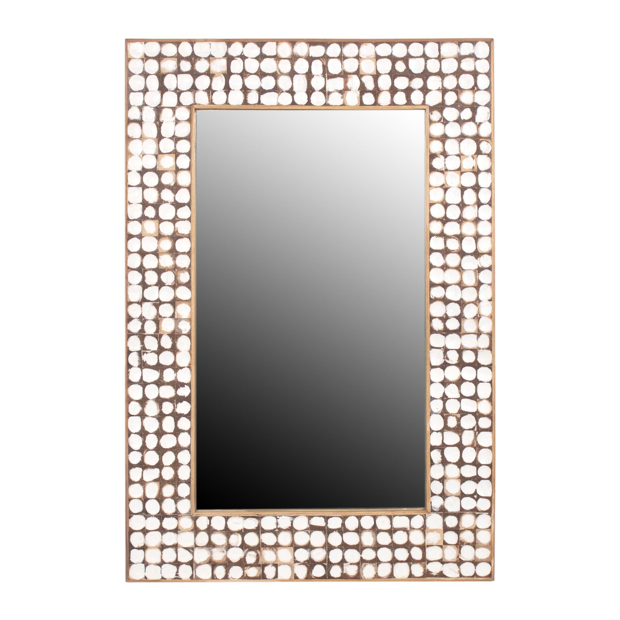 Amazon.com: East at Main New Hampton Rectangular Coconut Shell Mirror ...