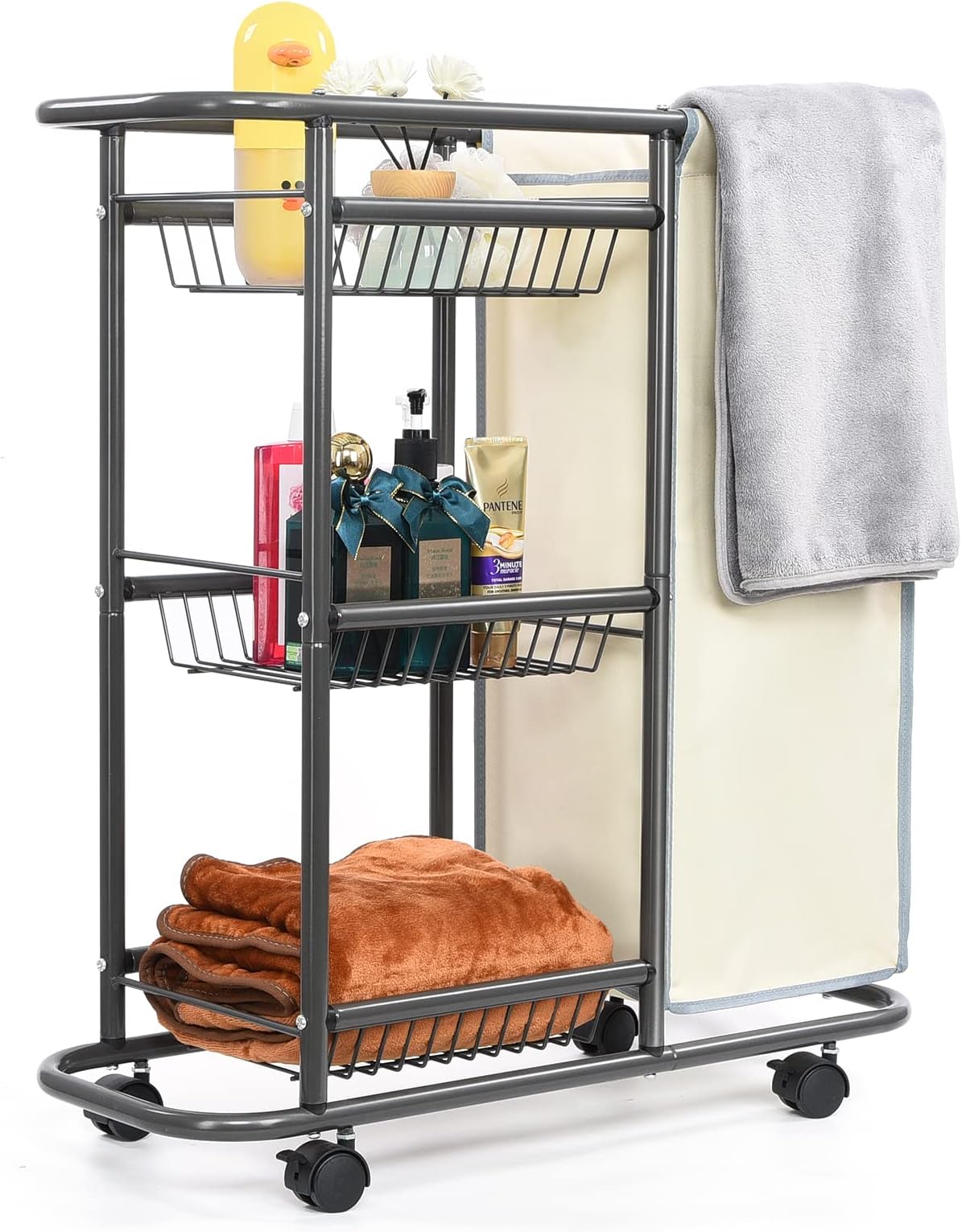 Amazon.com: Doxbom Rolling Laundry Cart with Wheels: Heavy Duty Laundry ...