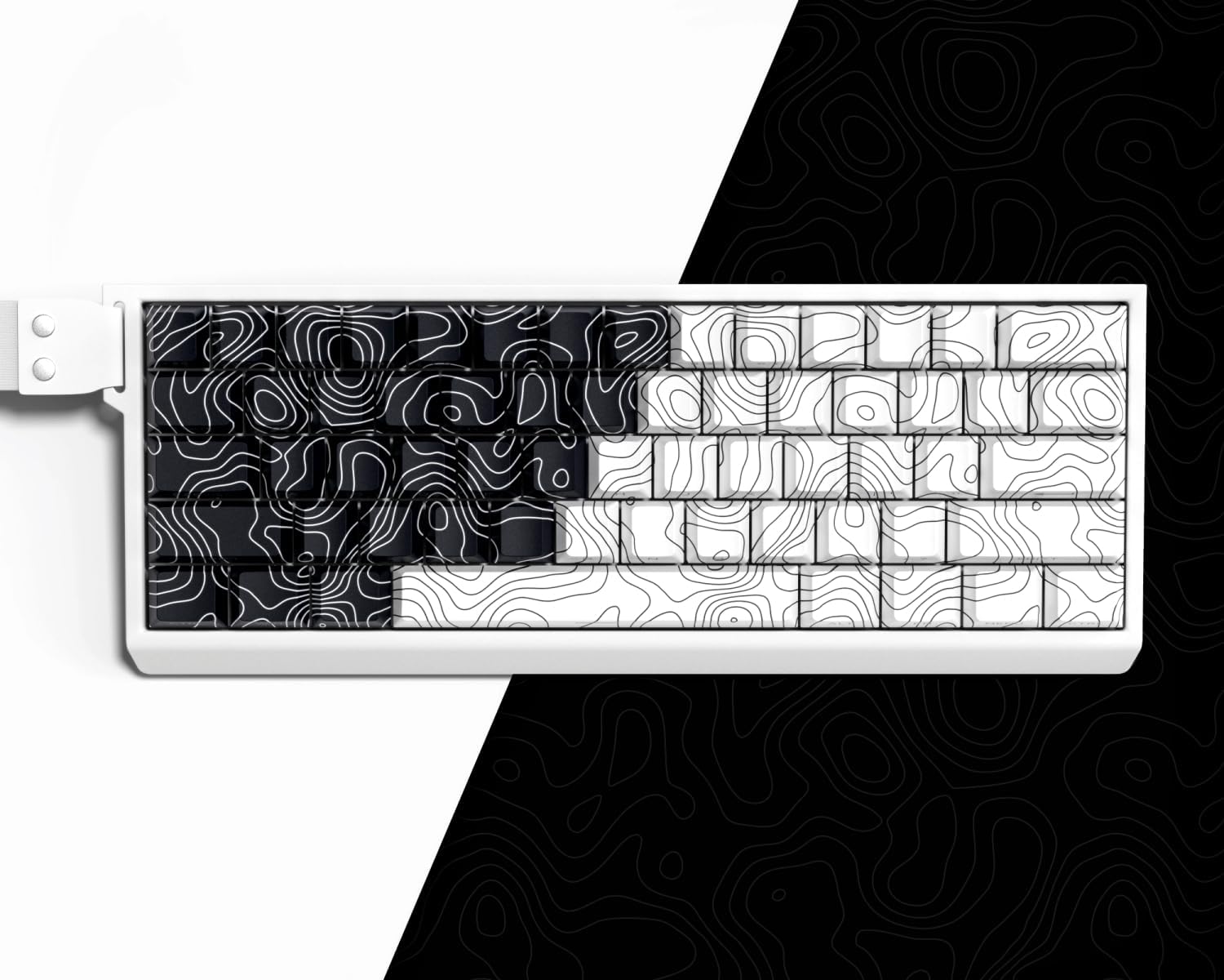 Amazon.com: dagaladoo PBT keycap,Black/White Topographic keycaps 60 75 ...
