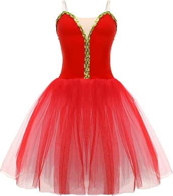 Amazon.com: Ballet Leotards for Women Dance Tutu Dress Full Skirted ...