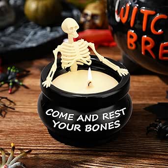 Amazon.com: Conelist Halloween Skeleton Candles Decoration Skull ...