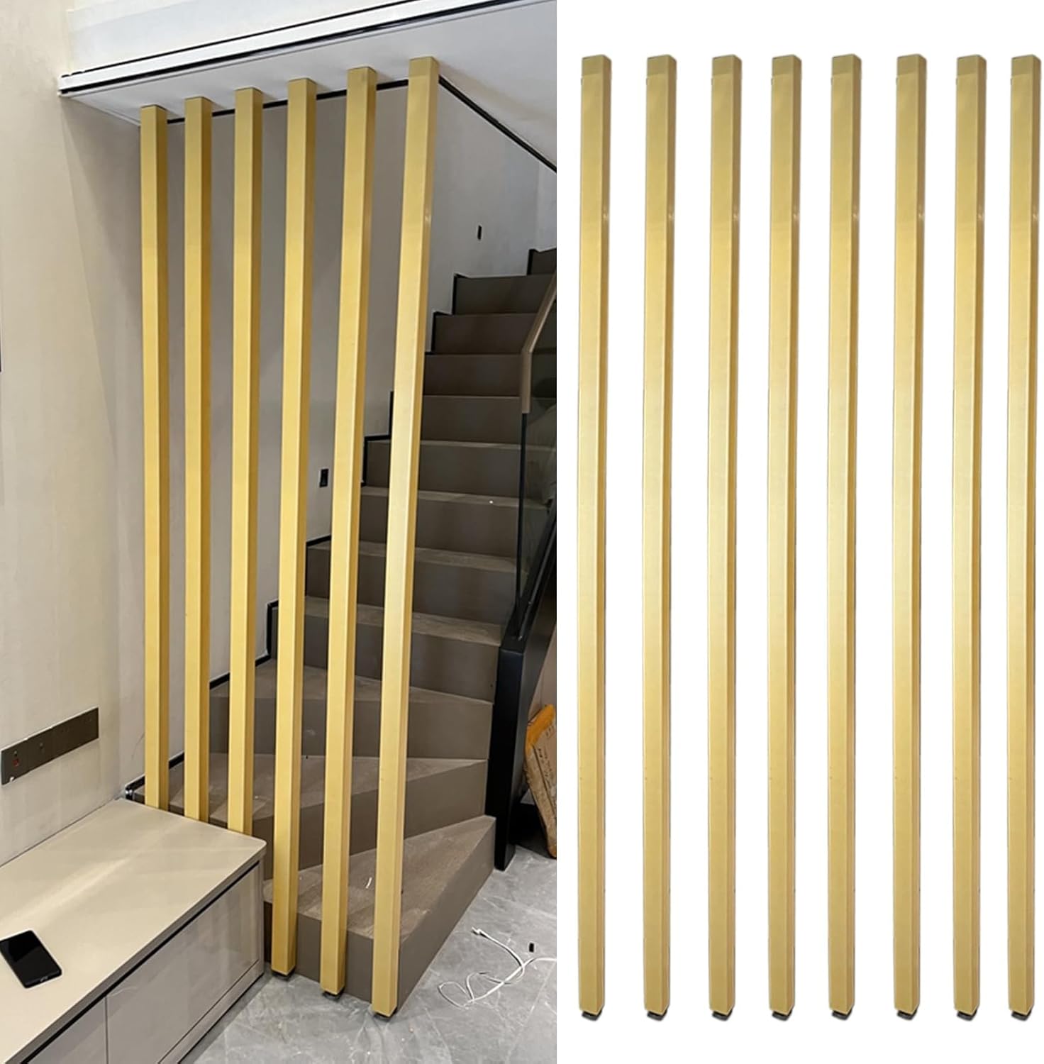 8 Pack Wall Partition Room Divider Floor to Ceiling, Wooden Screen ...