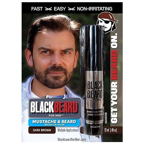 Amazon.com : Blackbeard for Men Formula X Instant Mustache, Beard ...