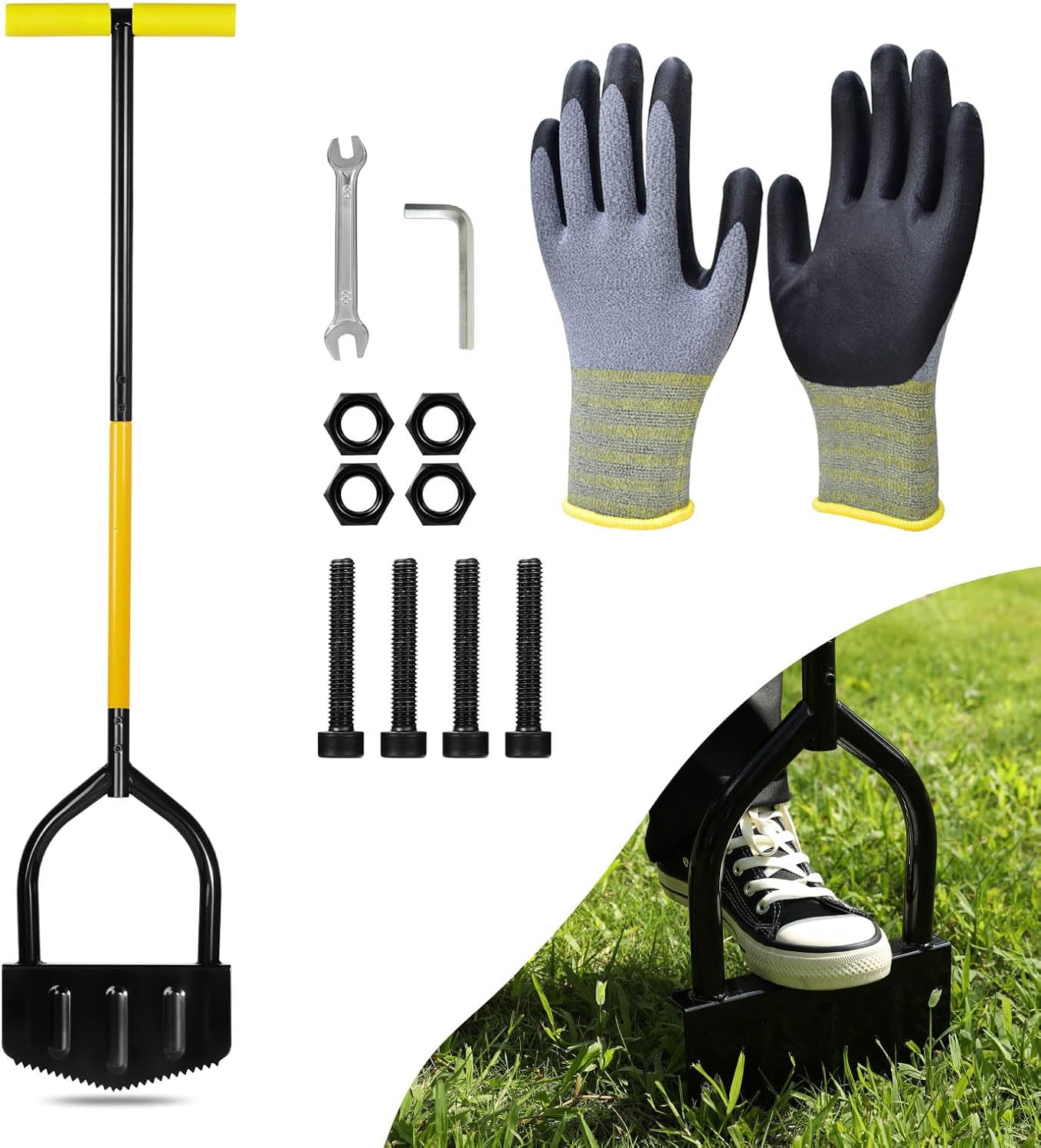 Amazon.com : Pazash Half Moon Edger Lawn Tool, 41.7” Heavy Duty Manual ...