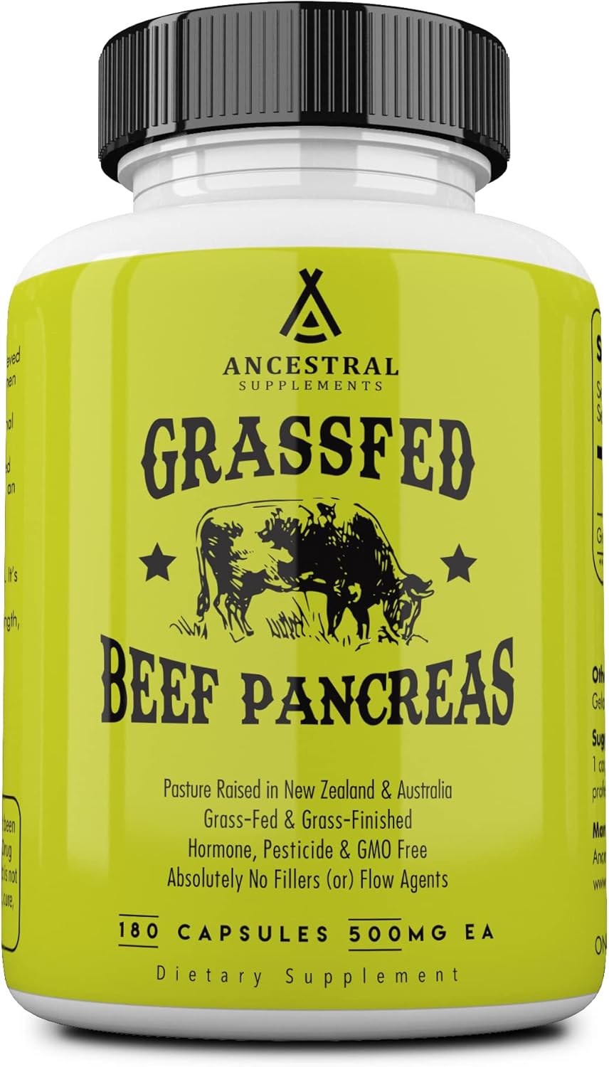 Amazon.com: Ancestral Supplements Grass Fed Beef Pancreas Supplement ...