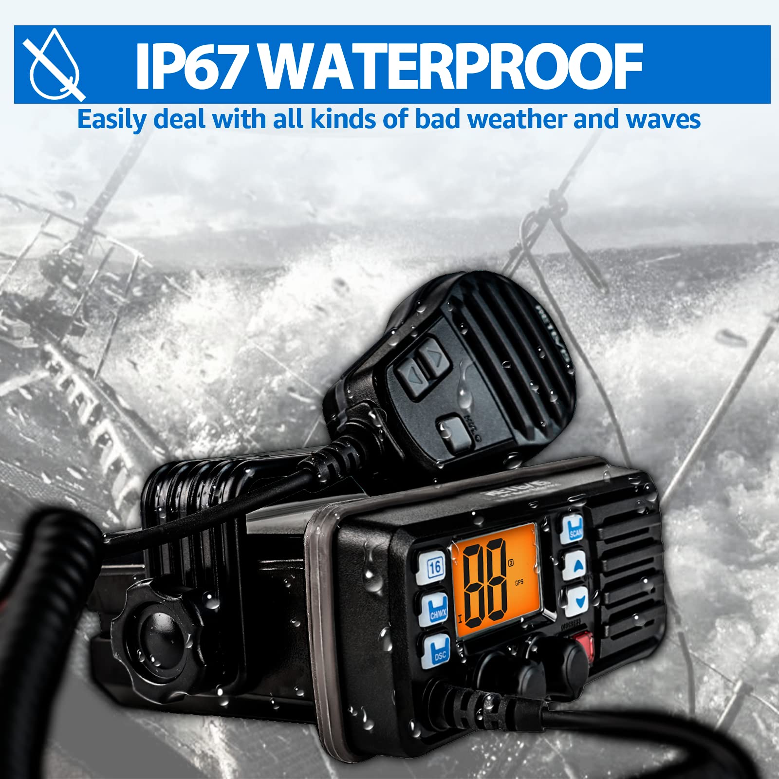 Snapklik.com : Retevis RM20 Marine VHF Radios Fixed Mount, Marine Band ...
