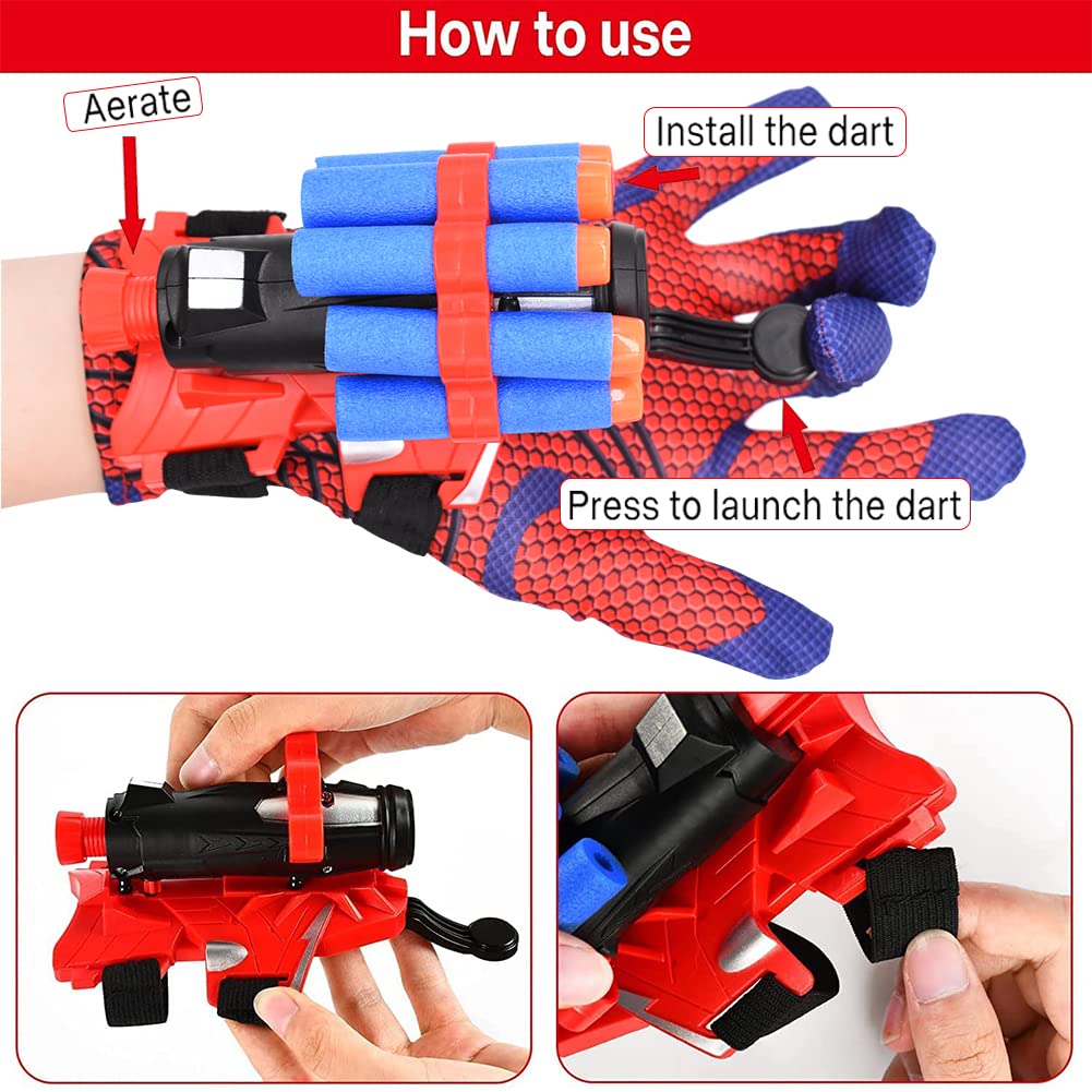 BESTZY Launcher Gloves for Spider-Man, 2 Packs of Spider Launcher Wrist ...