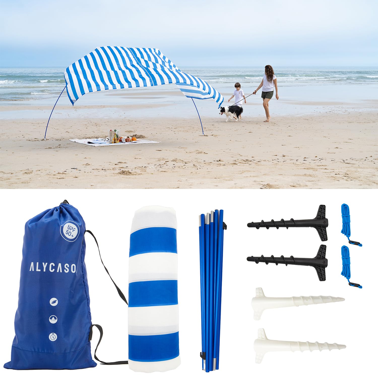 Snapklik.com : ALYCASO Beach Wind Shade Canopy, Shade Sun Shelter Tent ...