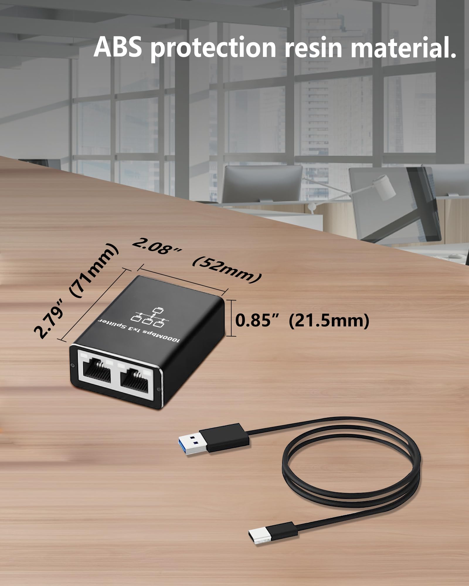 Snapklik.com : Ethernet Splitter, Gigabit Network Port Splitter 1 In 3 ...
