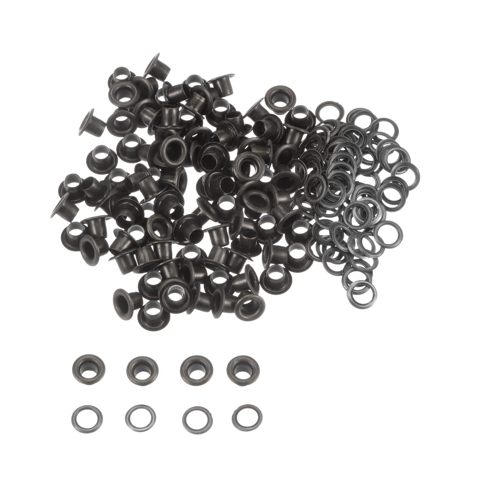 Amazon.com: HARFINGTON 100set Grommets Kit Metal Eyelets 3mm 1/8" Hole ...