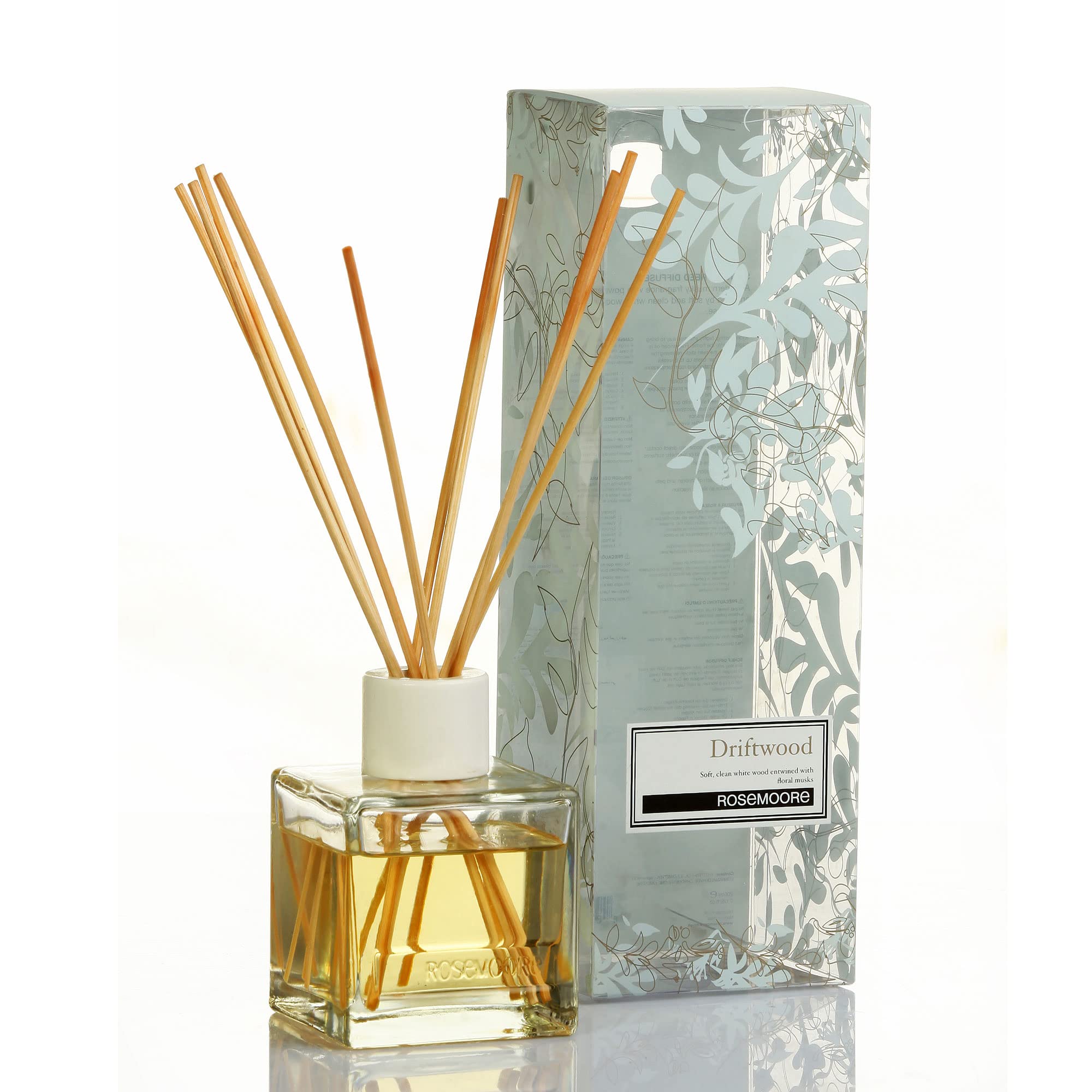 Rosemoore Driftwood Scented Reed Diffuser Set 200ml with 10 Free Rattan Reed Sticks | Toxin-Free ...