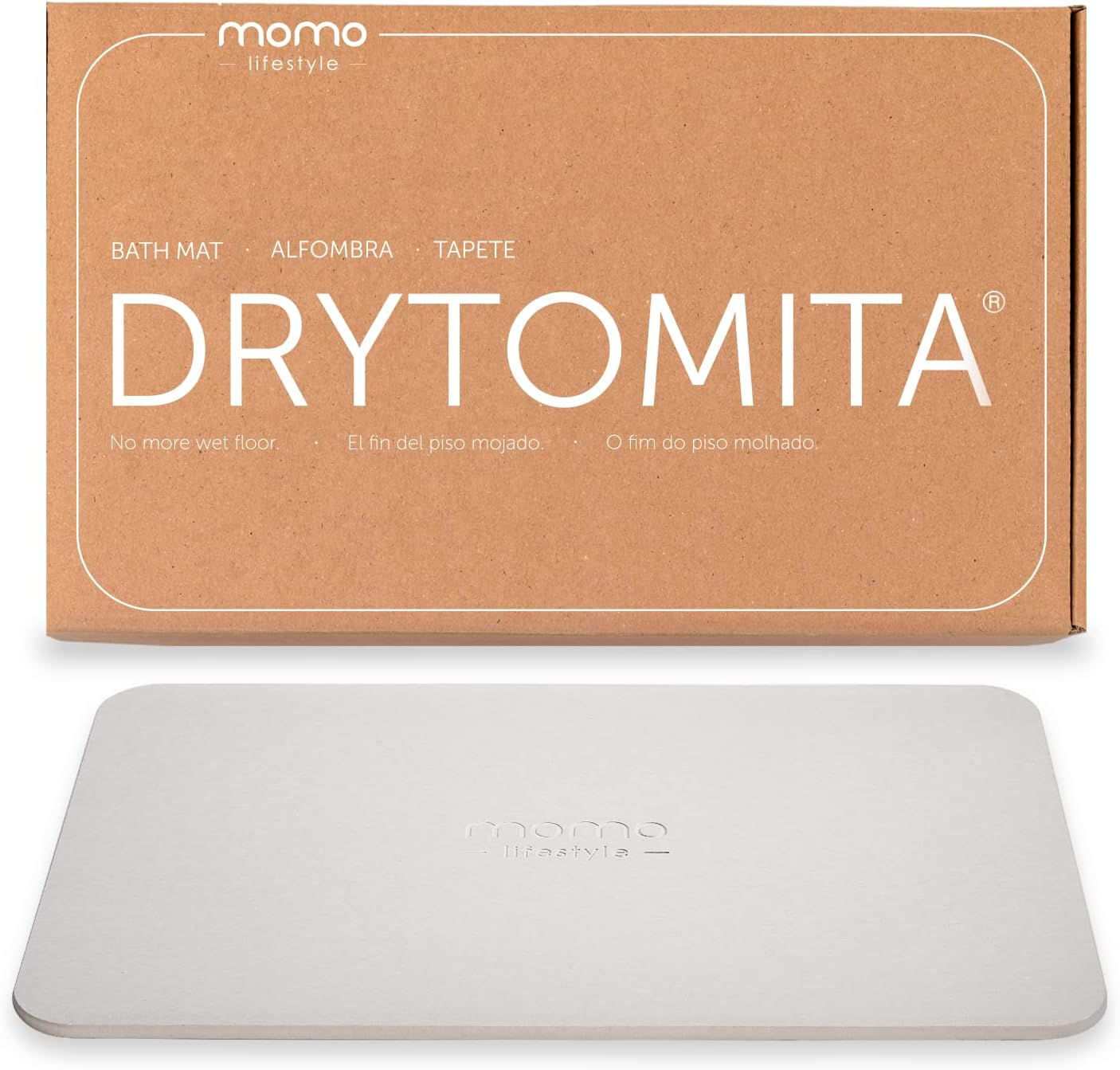 Amazon.com: Momo Stone Bath Mat 23.6" X 15.4" Linen Grey + Stone Sink ...