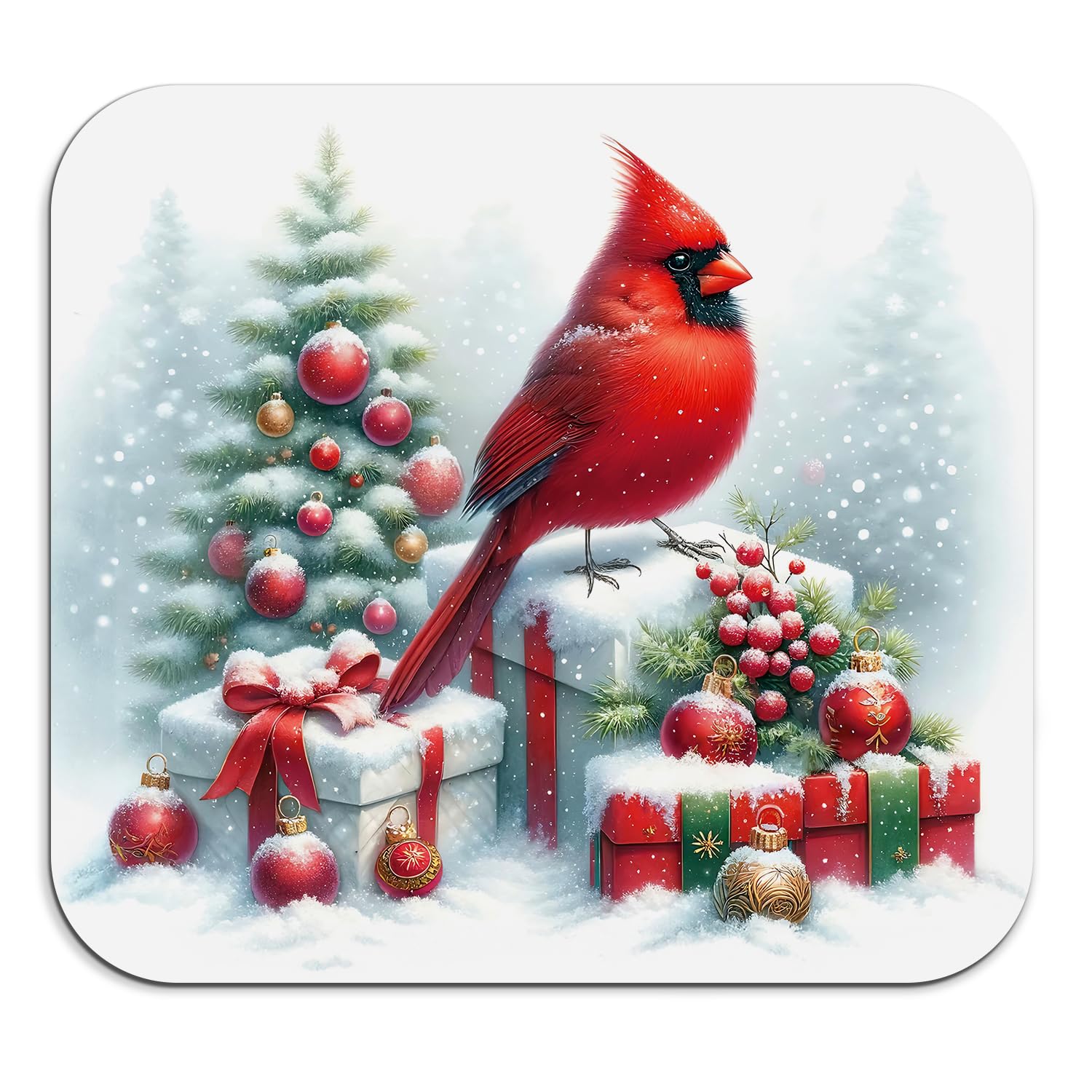 Amazon.com: Veqzc Red Cardinal Christmas Dish Drying Mat - Christmas ...