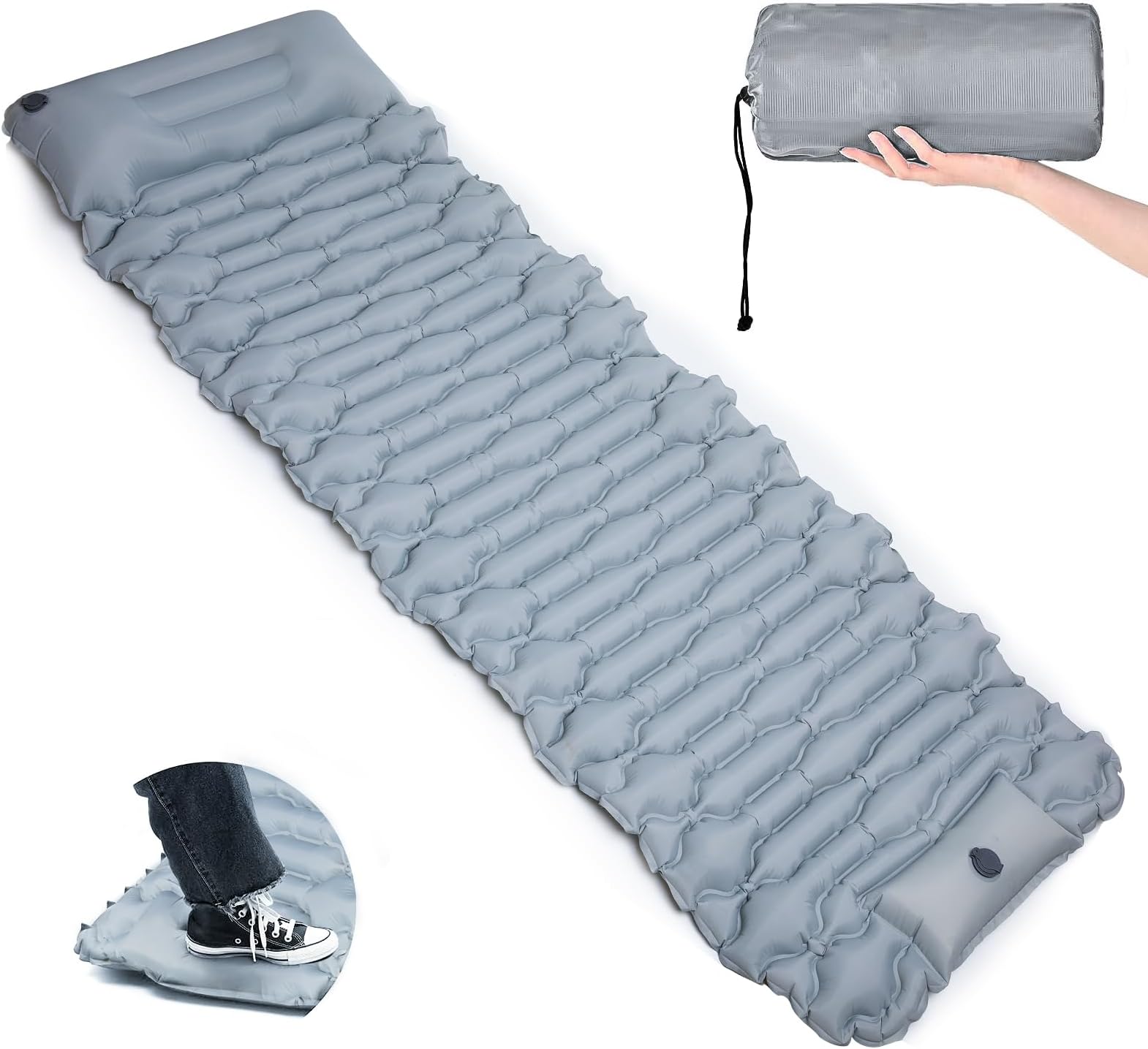 Amazon.com : FUN PAC Sleeping Pad for Camping with Pillow, 5" Ultra ...