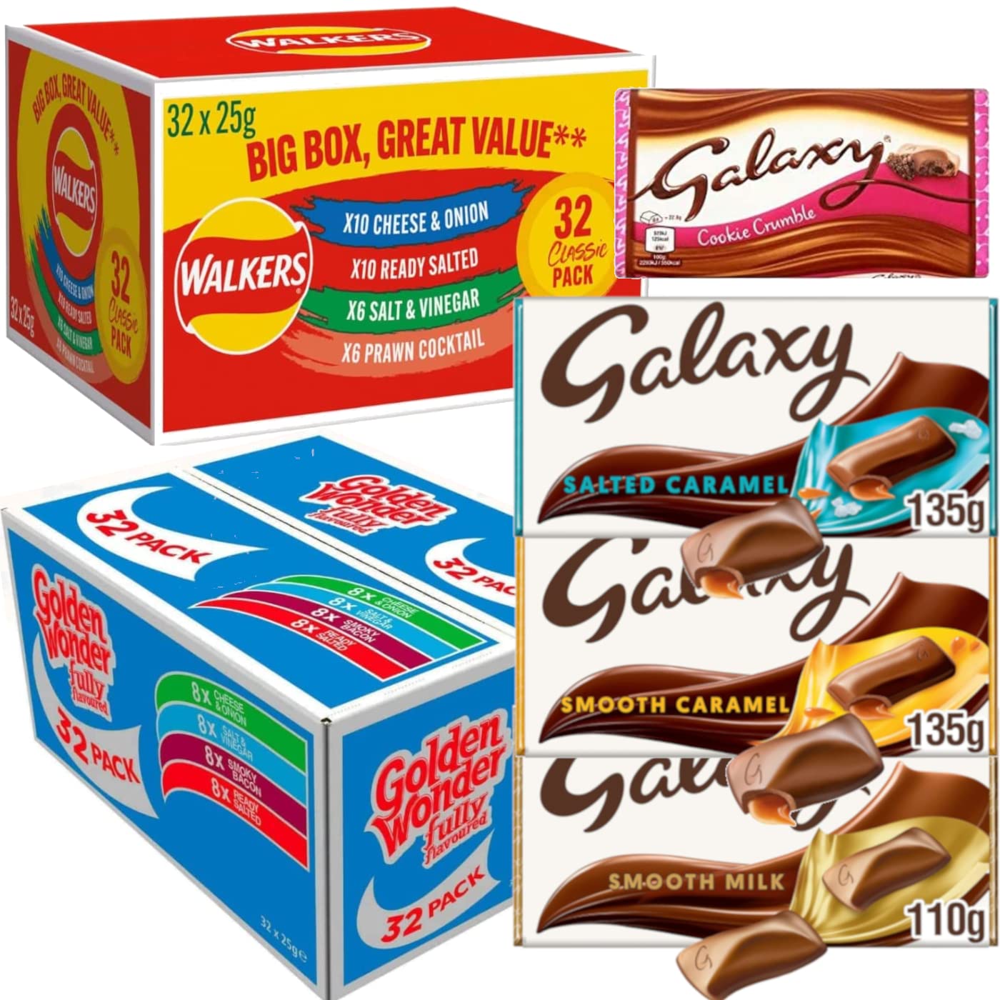 Golden Wonder Fully Flavoured Box And Walkers Box Cheese and Onion Salt ...