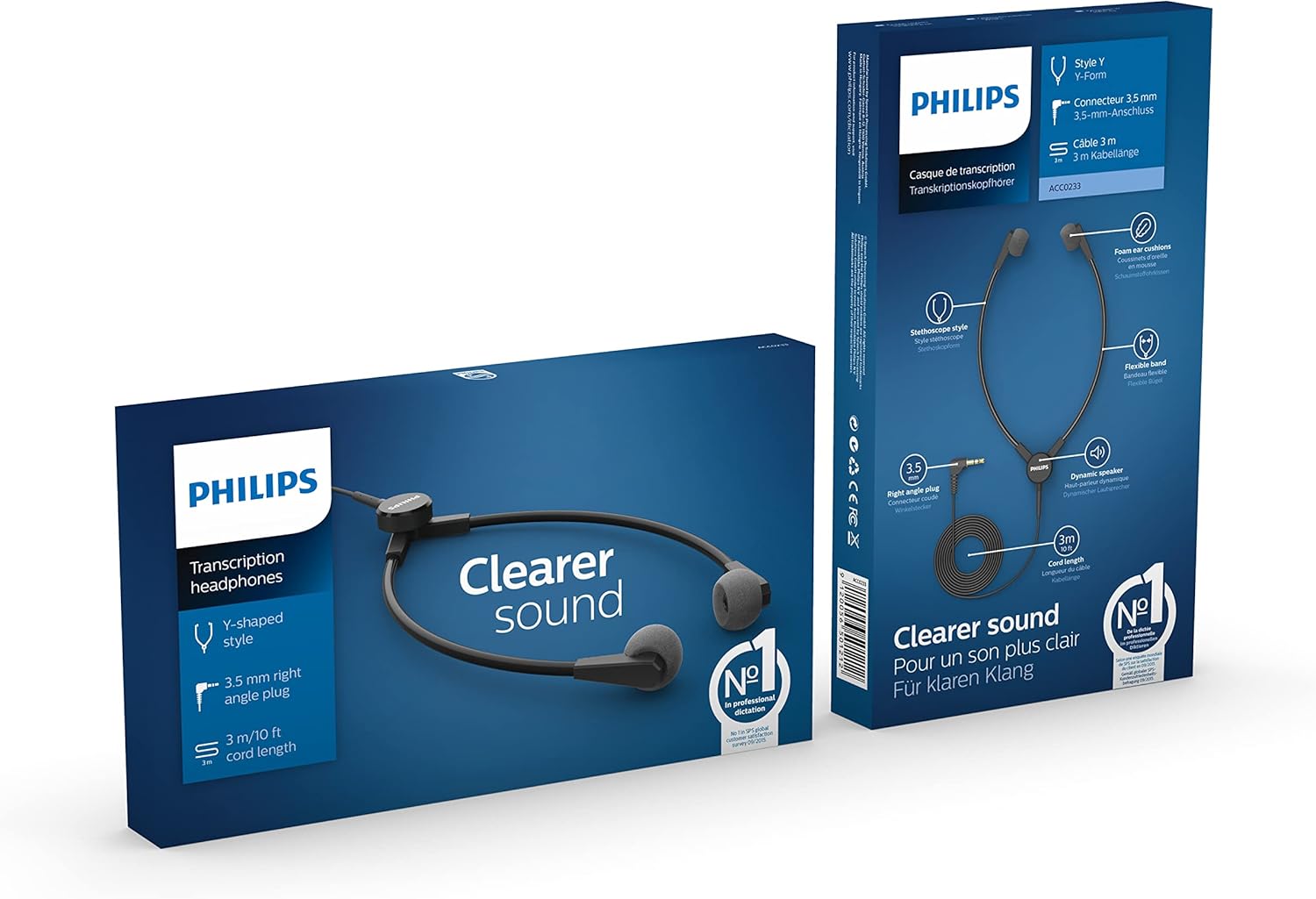 Philips ACC0233 Playback Stethoscope Headphones Dictation and Playback ...