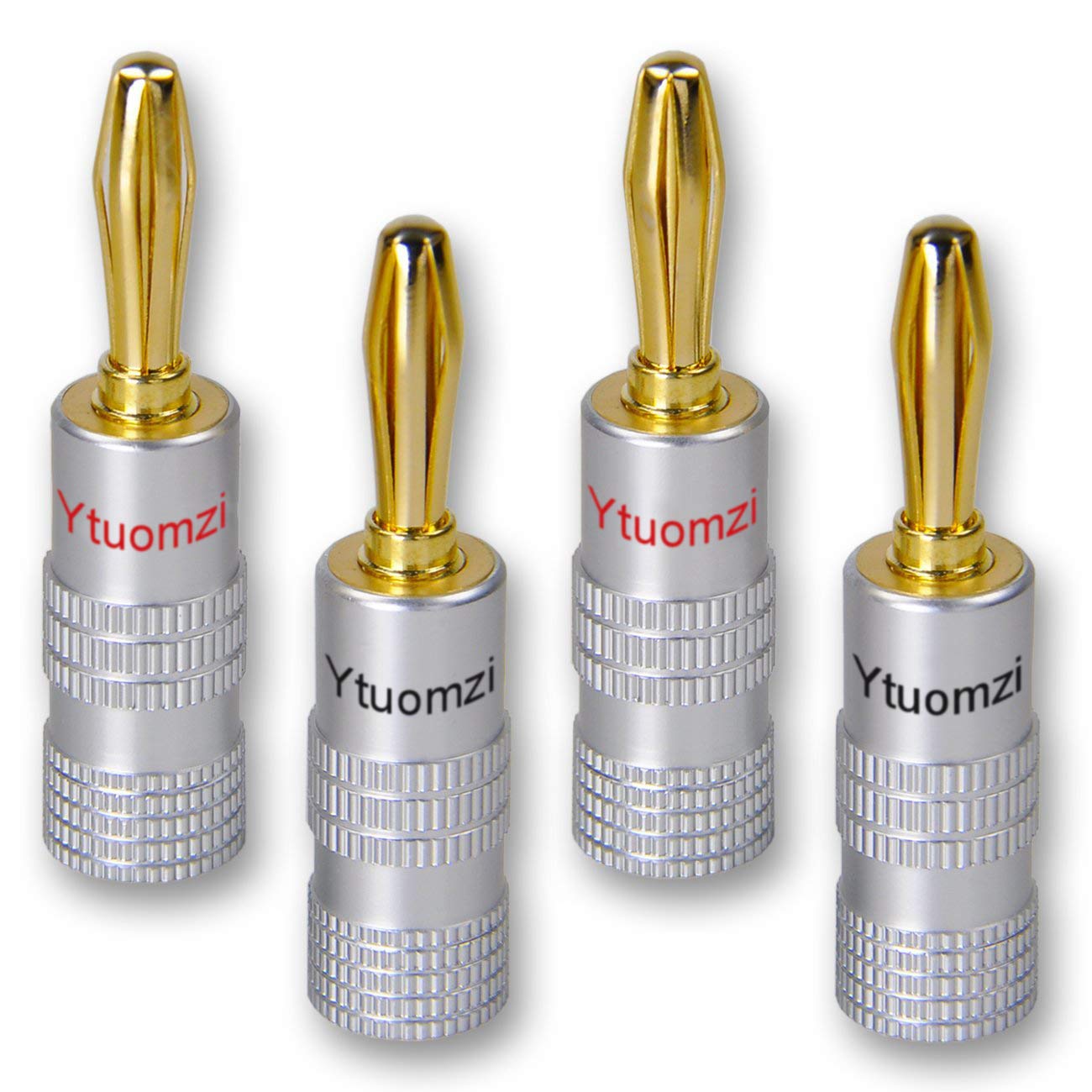 Banana Plugs 10 Pairs / 20 pcs, Banana Speaker Plug 24K Gold Plated ...