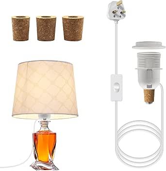 DIY Bottle Lamp Kit, Lamp Kits Do it Yourself, E27 Edison Screw Bottle ...