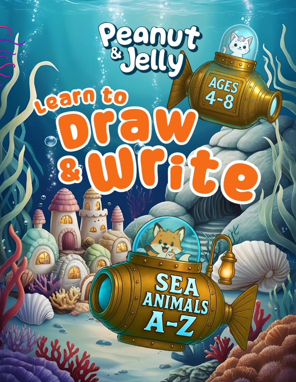 Learn to Draw and Write Sea Animals: A Fun ABC Activity Book for Kids ...