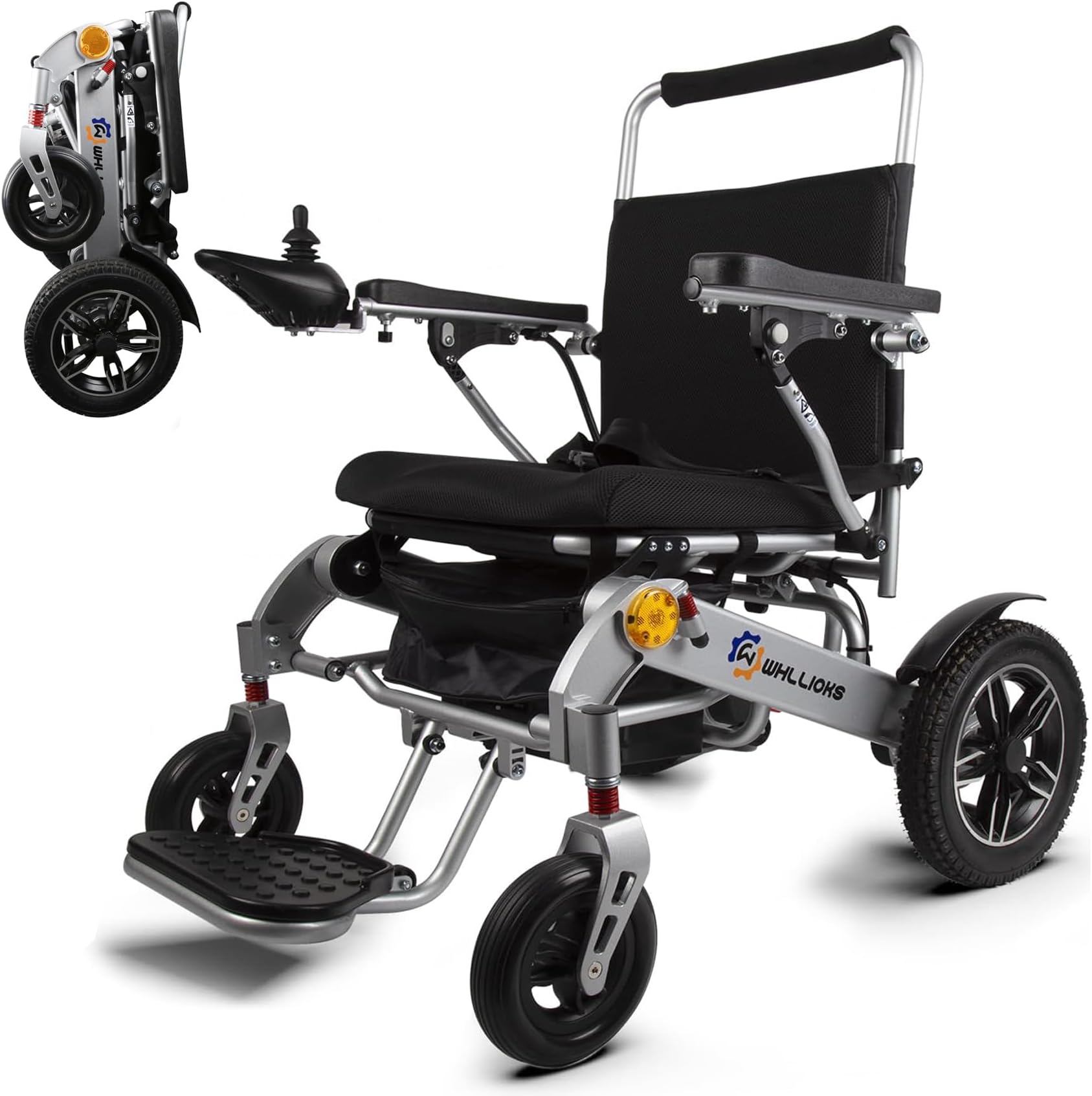 Amazon.com: WHLLICKS Foldable Electric Wheelchair, 25 Miles Long Travel Range 500W Lithium ...