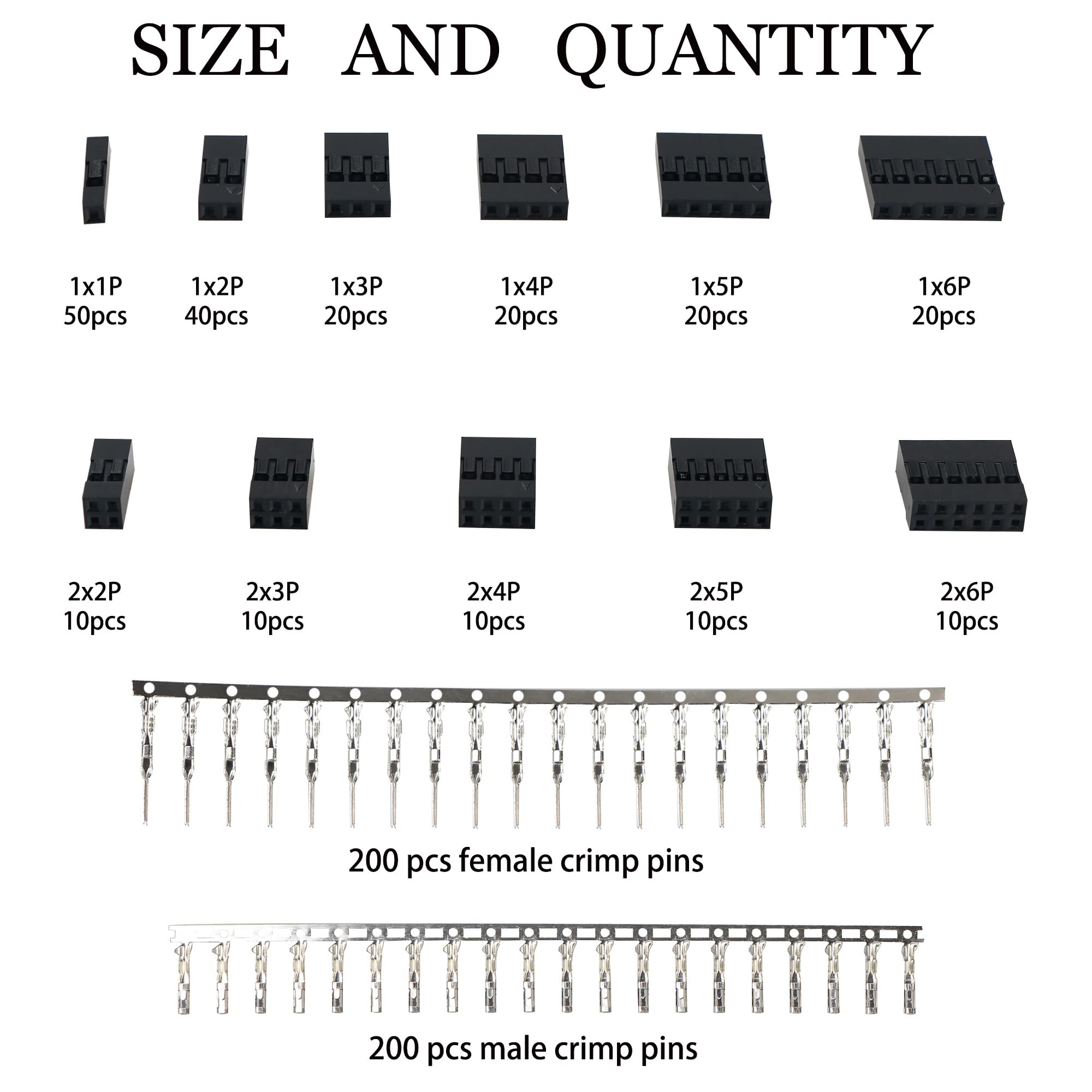 Snapklik.com : 2.54mm Pitch 1 2 3 4 5 6 Pin Housing Connector And Male ...