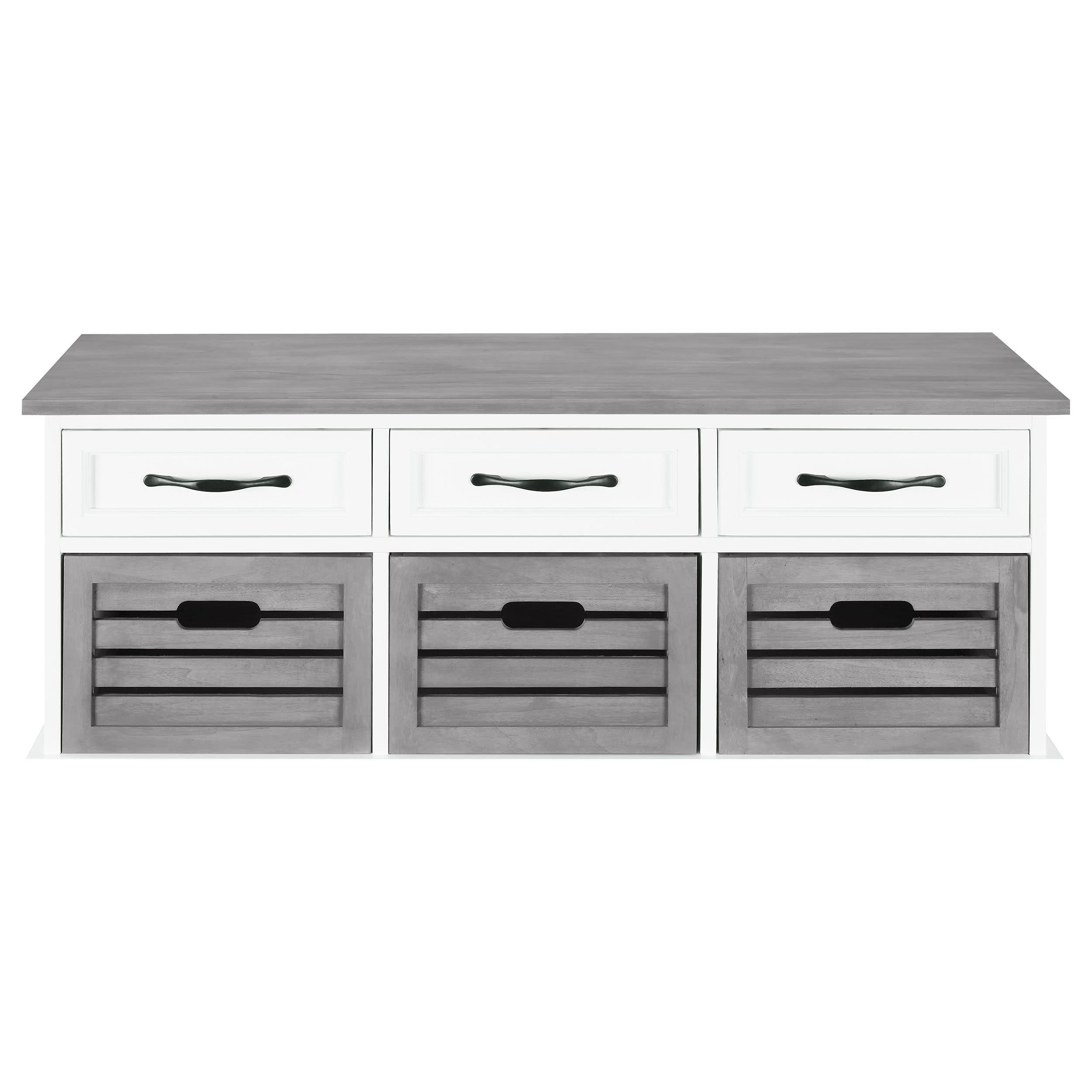 Weathered Storage Bench Emma + Oliver 3 Tier Storage Bench With Metal