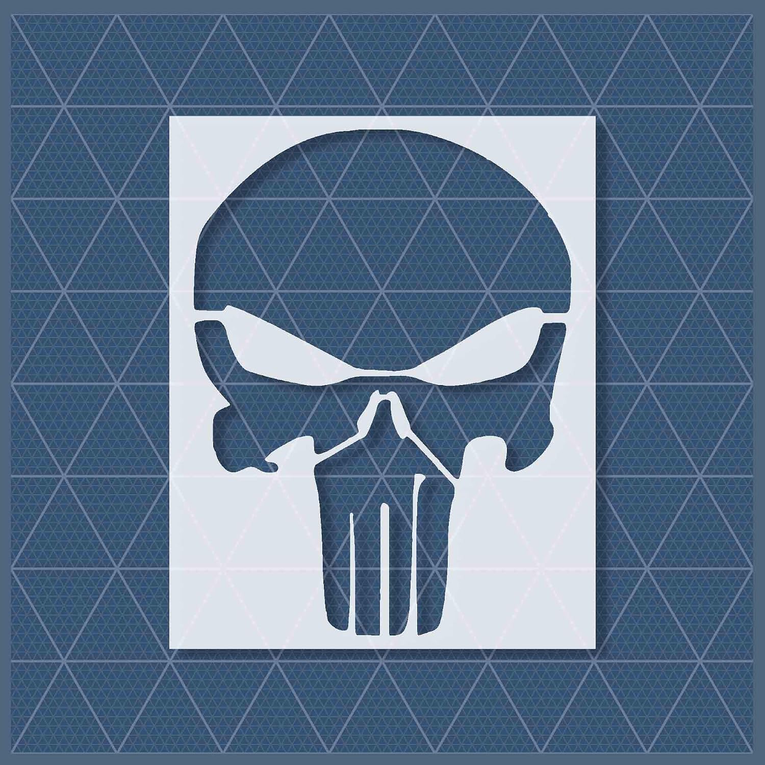 Amazon.com: Punisher Skull Stencil 5"x4" (14"x11" - 11"x8.5" - 7"x5.5 ...