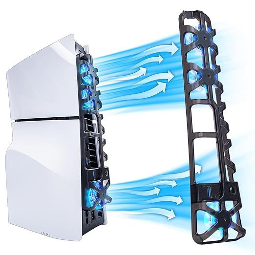Amazon.com: PS5 Slim Console Cooling Fan, HEATFUN Horizontal Cooling ...