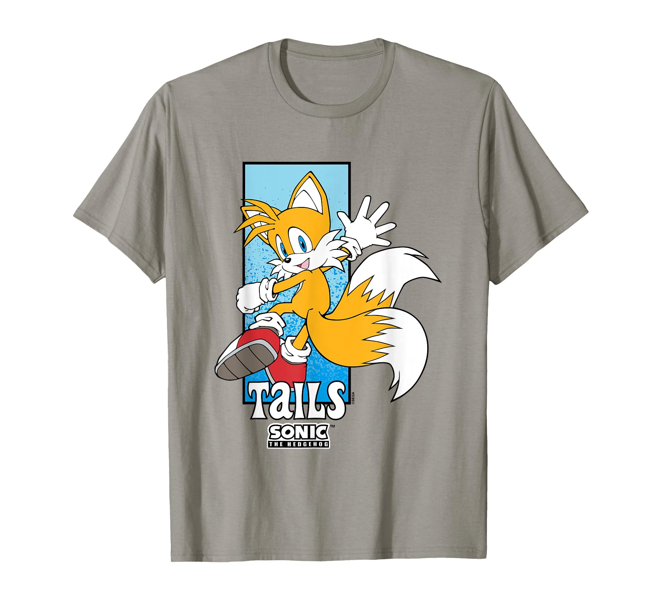 Amazon.com: Sonic The Hedgehog Tails Spotlight Panel Portrait T-Shirt ...