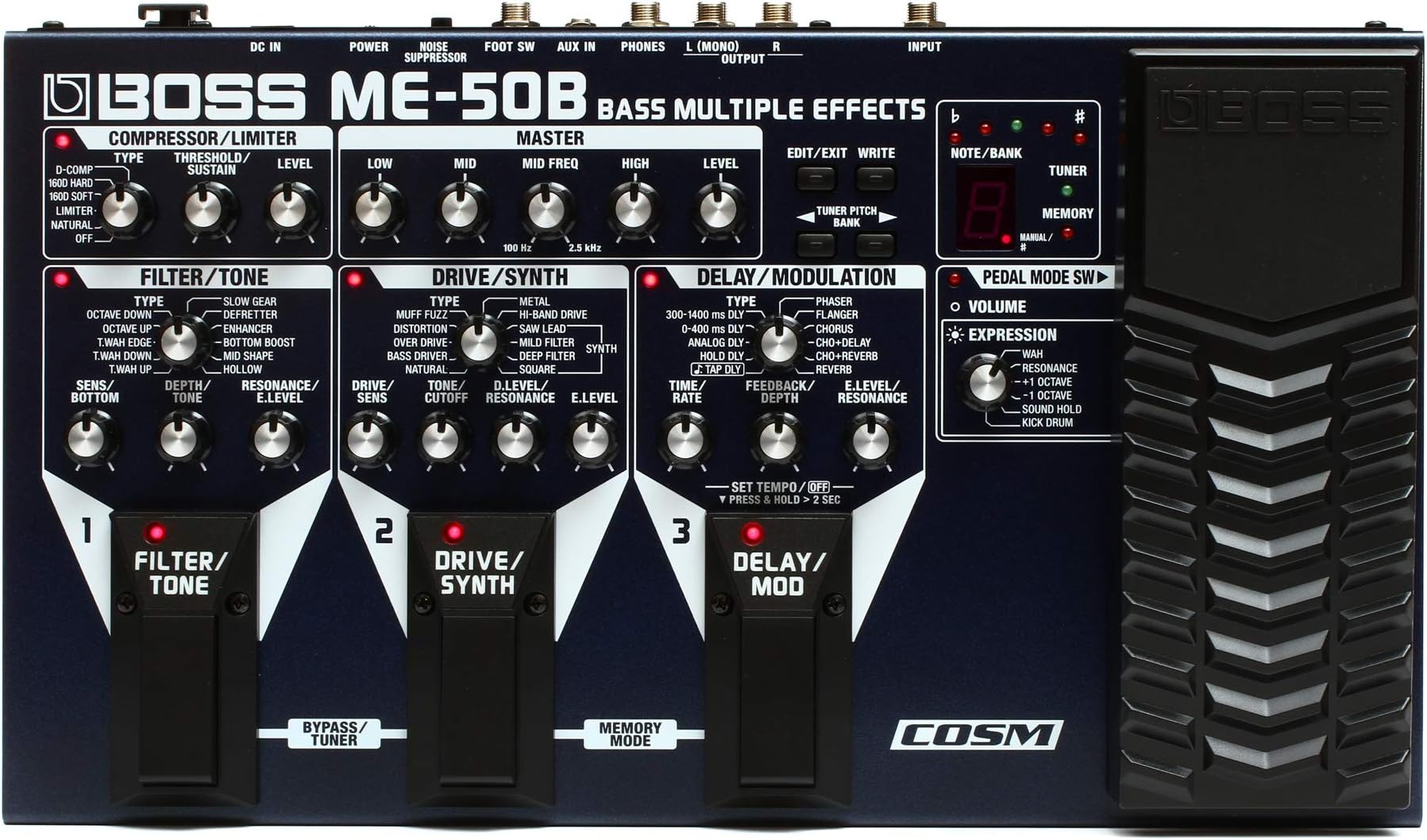 Amazon.com: Boss ME-50B Bass Multiple Effects Pedal : Musical Instruments